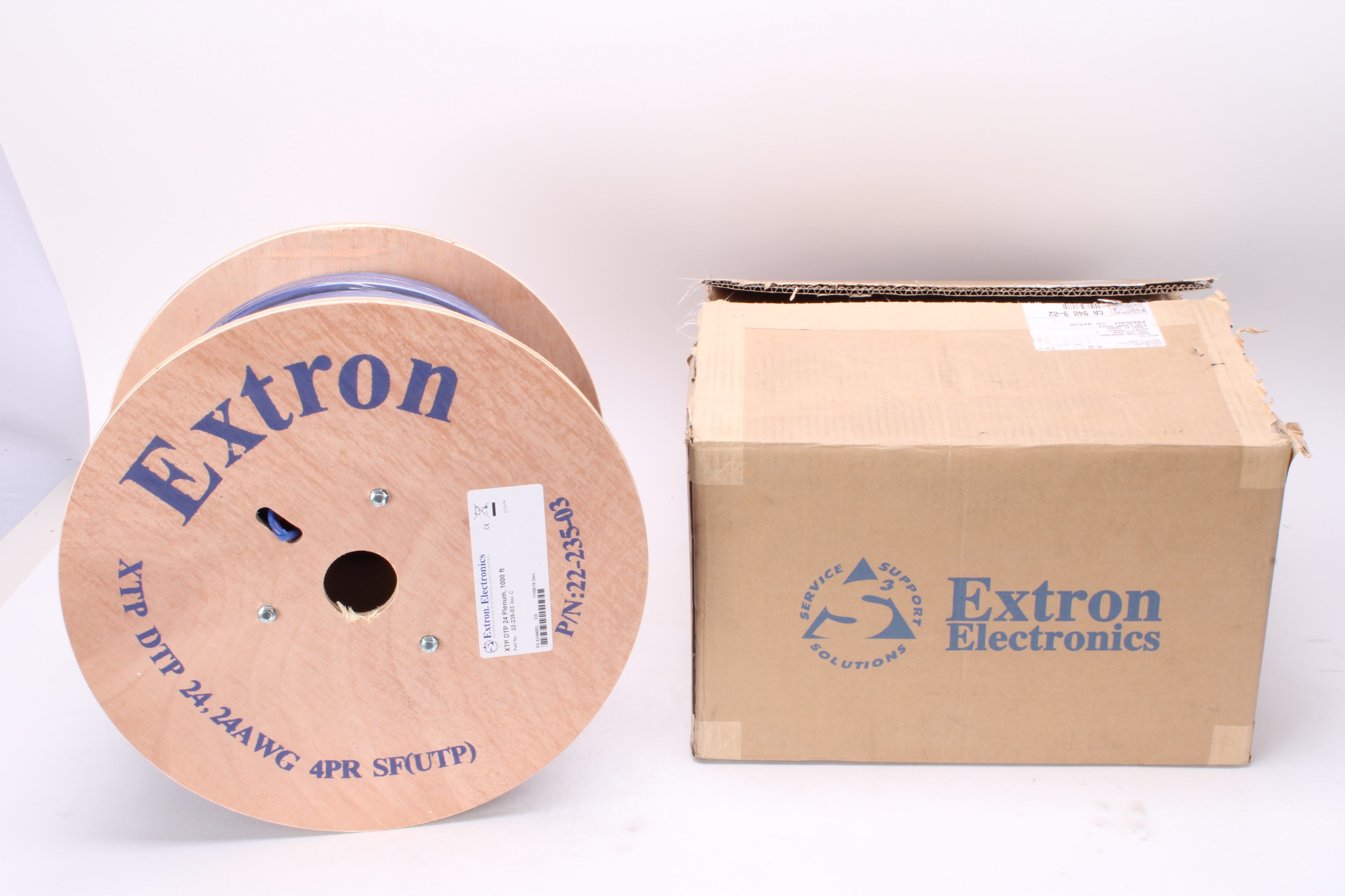 Extron XTP DTP 24 Plenum Shielded Twisted Pair Cable 1000Ft 22-235-03 – NTC Tech