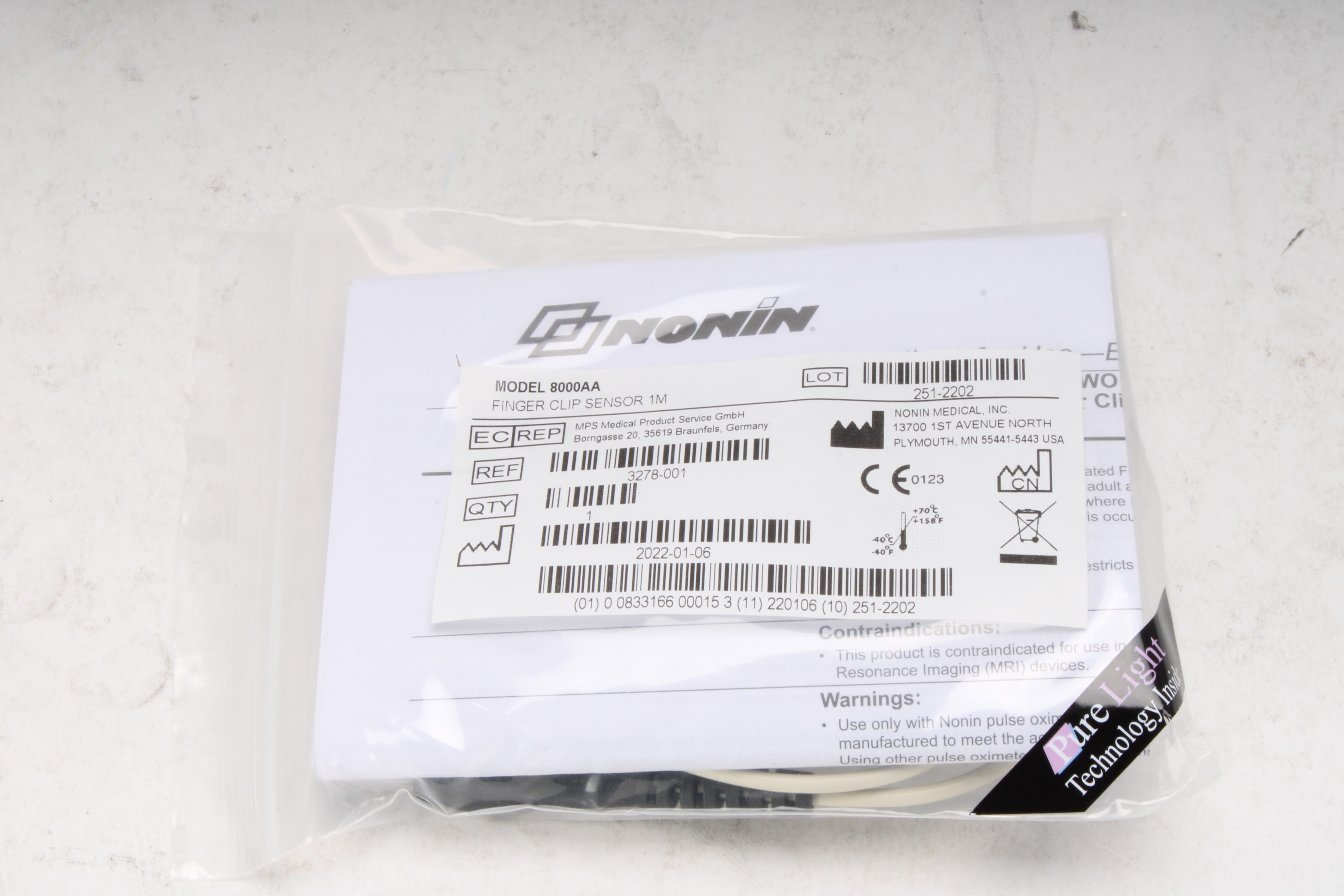 Nonin 8000AA Articulated Finger Clip Sensor - NEW – NTC Tech