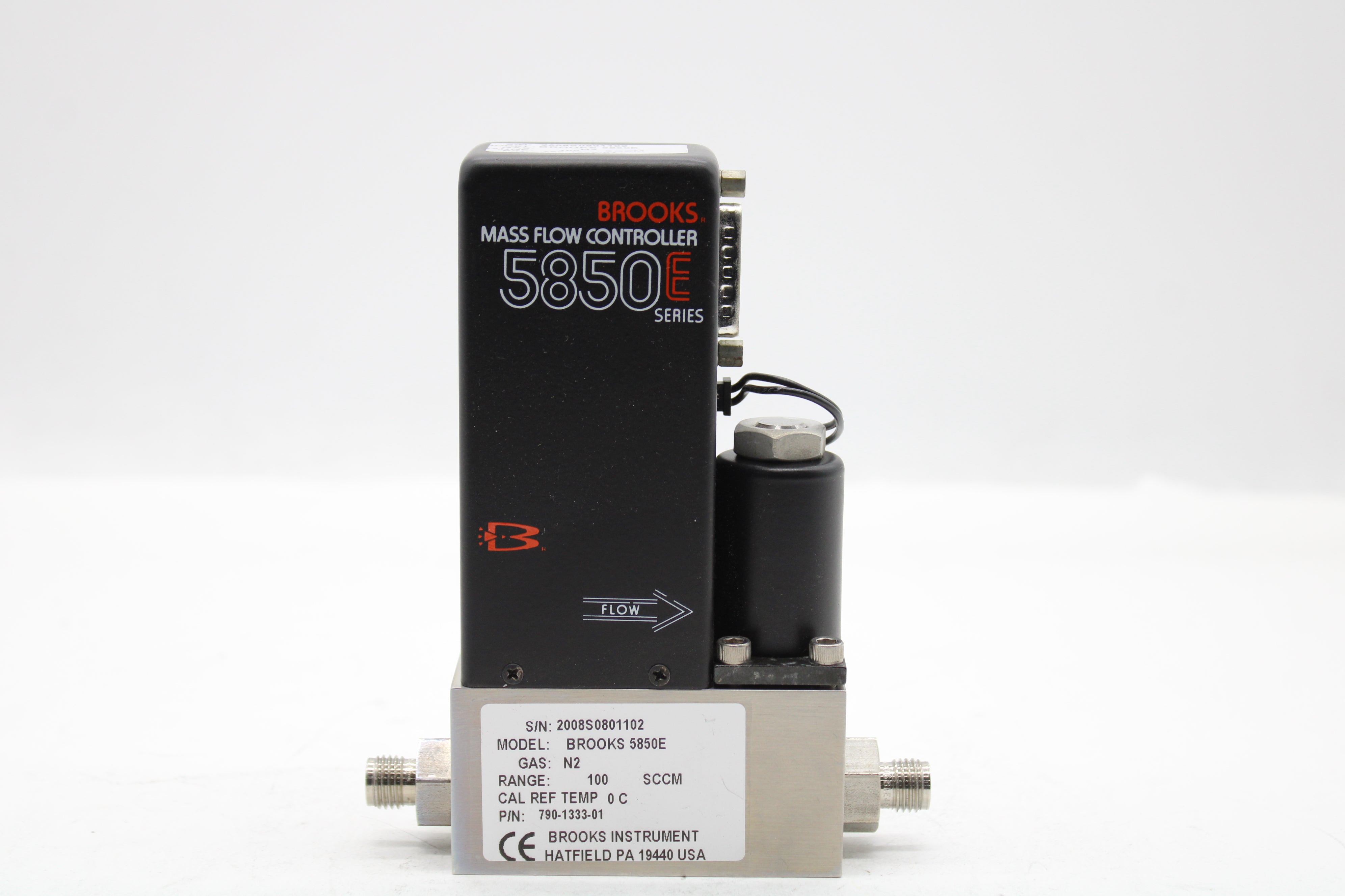 Brooks Instrument 5850E Mass Flow Controller 100 SCCM Gas N2 790-1333- – NTC Tech