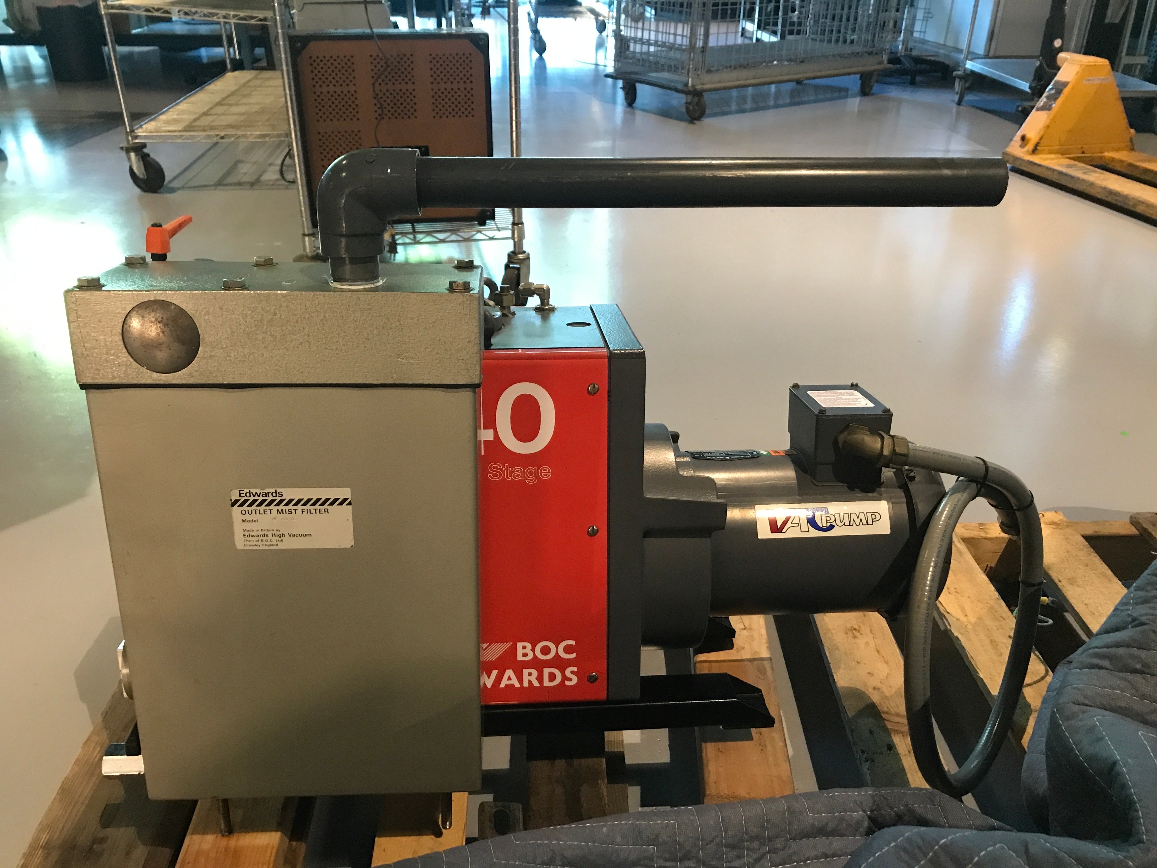 BOC Edwards E2M40 PFPE 40 Two Stage Vacuum Pump W/ Baldor MVM355BC Mot – NTC Tech