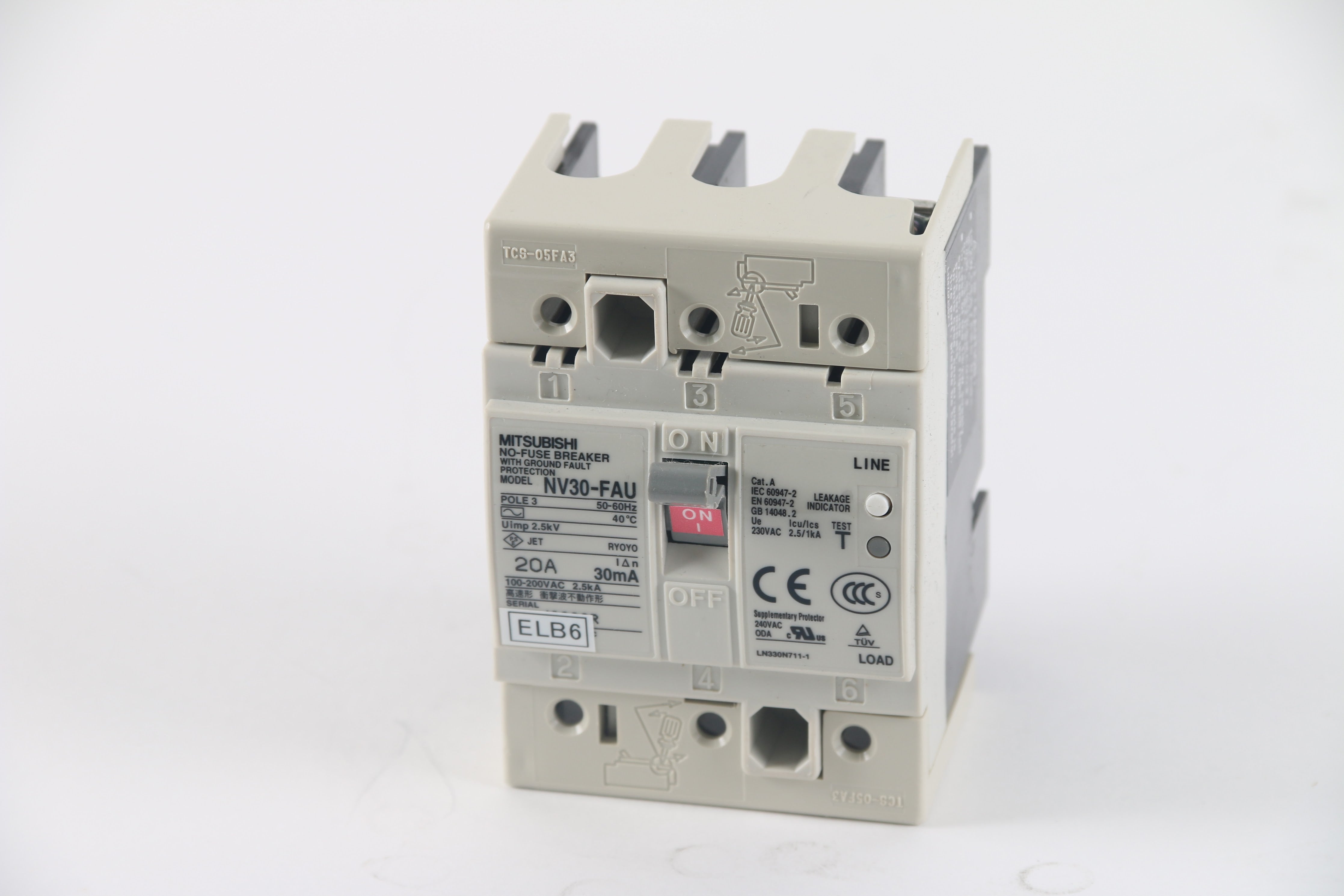 Mitsubishi NV30-FAU 20A 30mA No-Fuse 3-Pole Circuit Breaker – NTC Tech