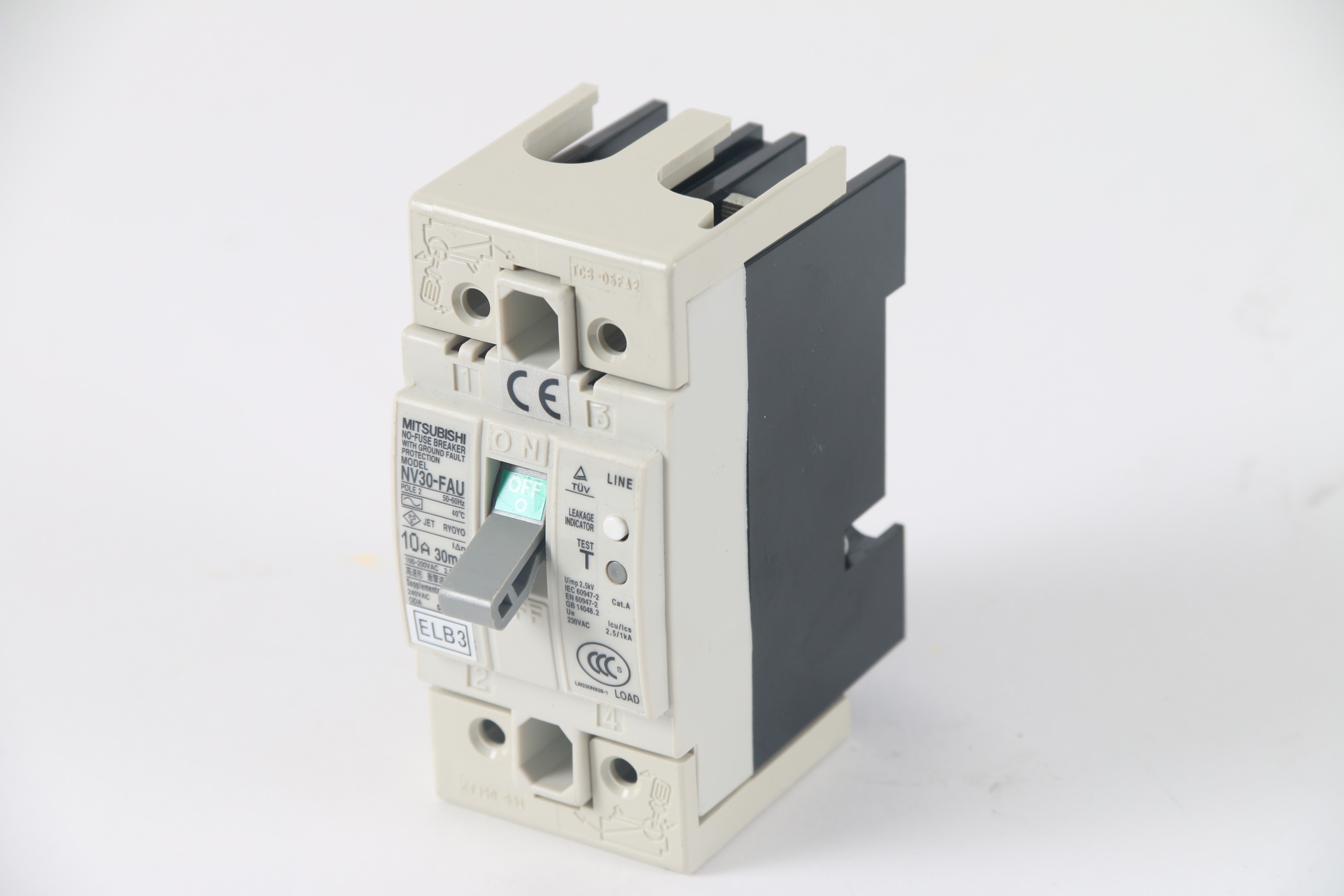 Mitsubishi NV30-FAU 10A 30mA No-Fuse 2-Pole Circuit Breaker – NTC Tech