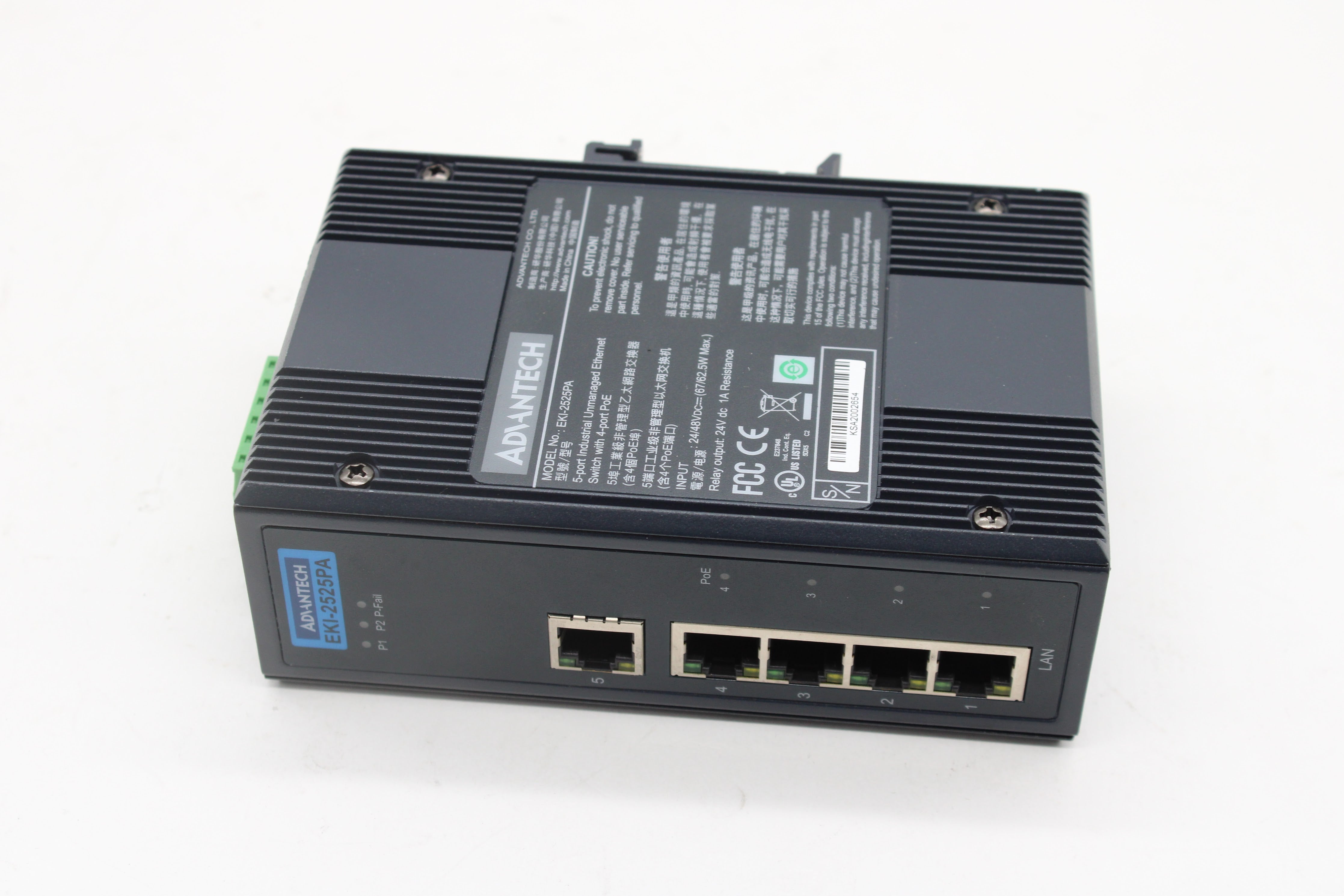 Advantech EKI-2525PA 5-port 10/100Mbps Unmanage POE Ethernet Switch – NTC Tech
