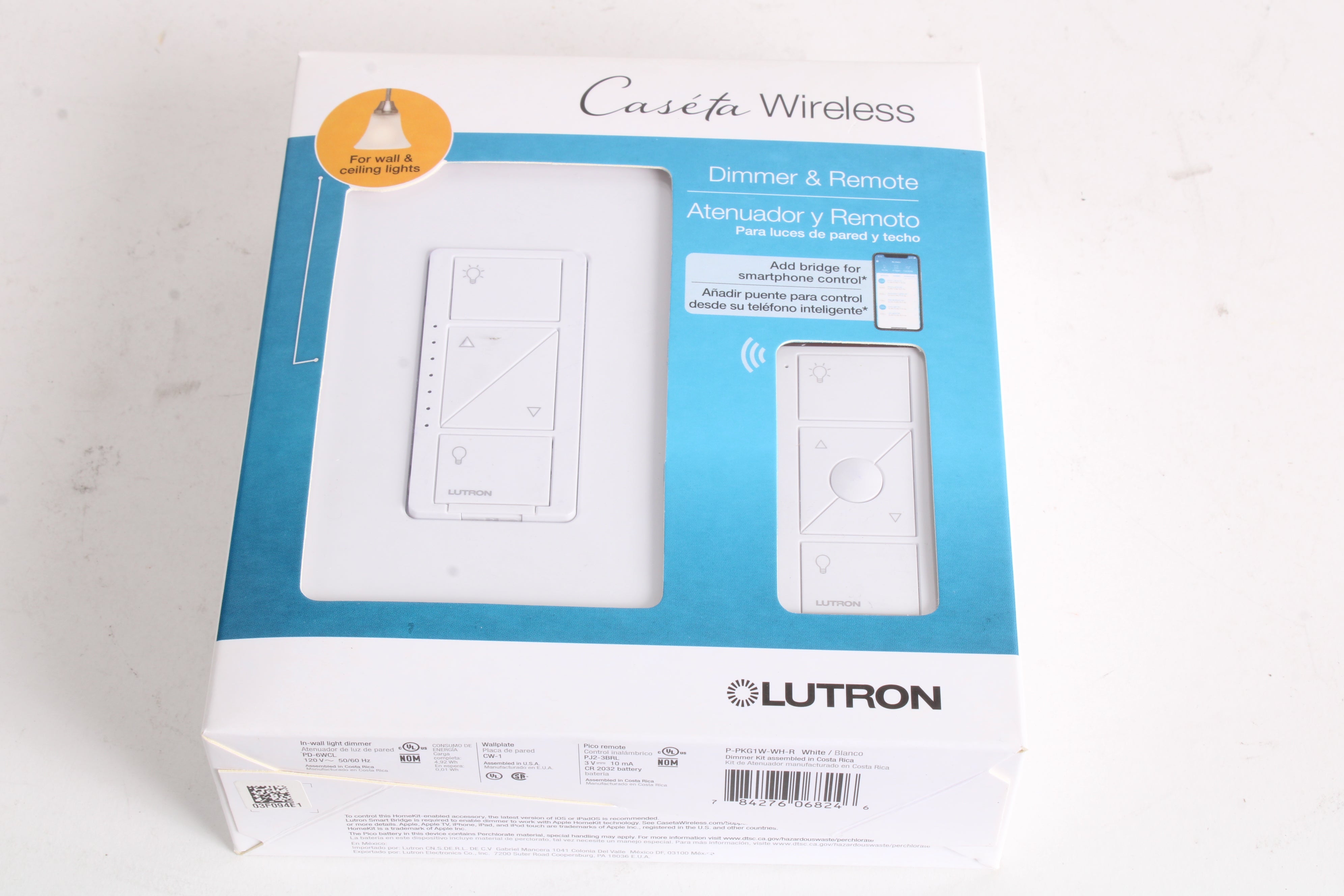 Lutron P-PKG1W-WH-R Caseta Wireless In-Wall Light Dimmer & Remote (Whi – NTC Tech