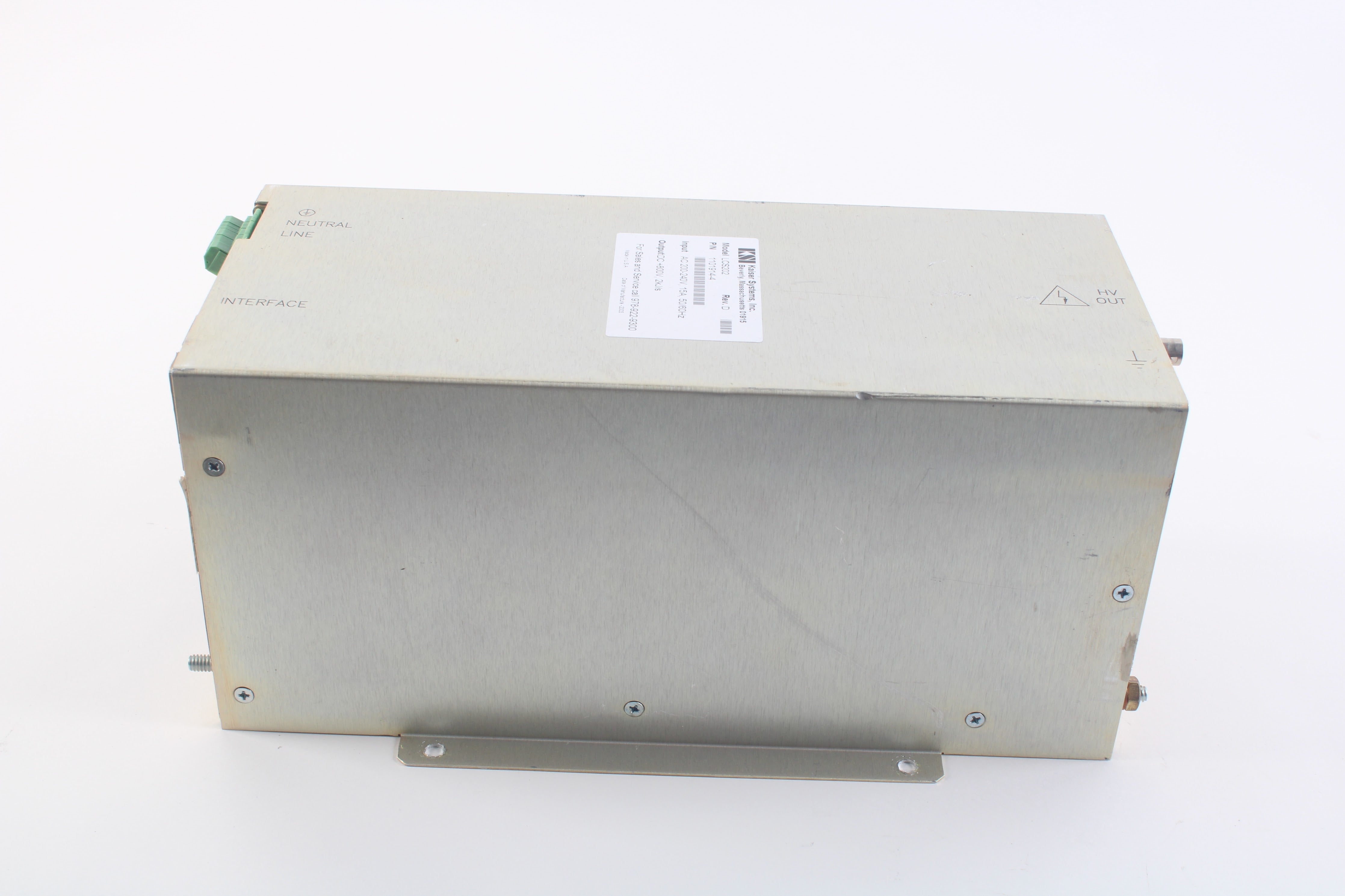 Kaiser Systems LCS202 Power Supply DC +800V 2kJ/S 1101914-4 – NTC Tech