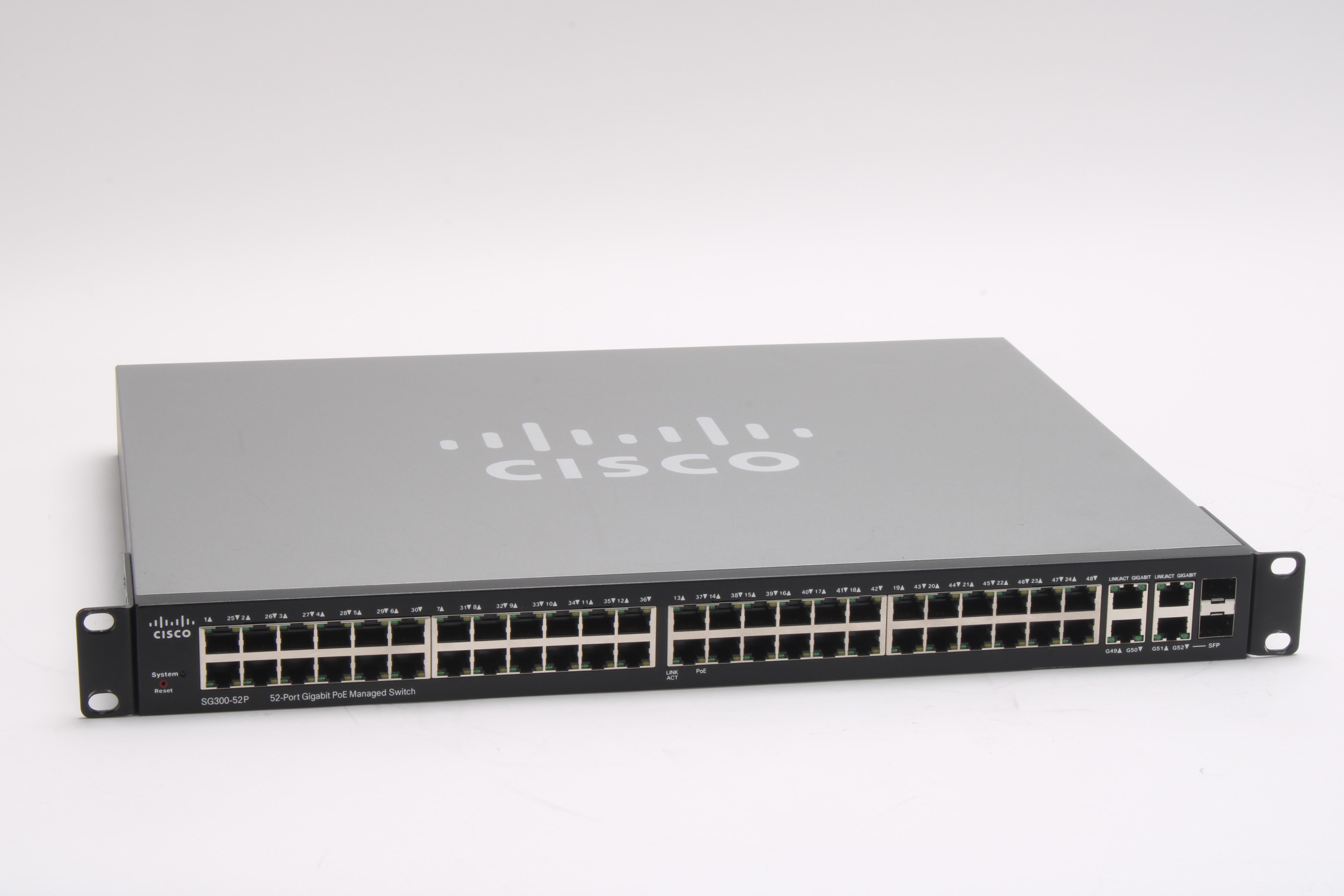 Cisco SG300-52P 52-Port Gigabit PoE Managed Switch With Rack Ears – NTC ...