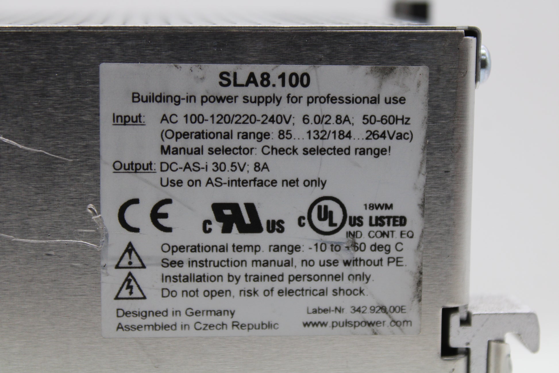 PULS SLA8-100 MiniLine AS-Interface Power Supply 30.5V 8A – NTC Tech