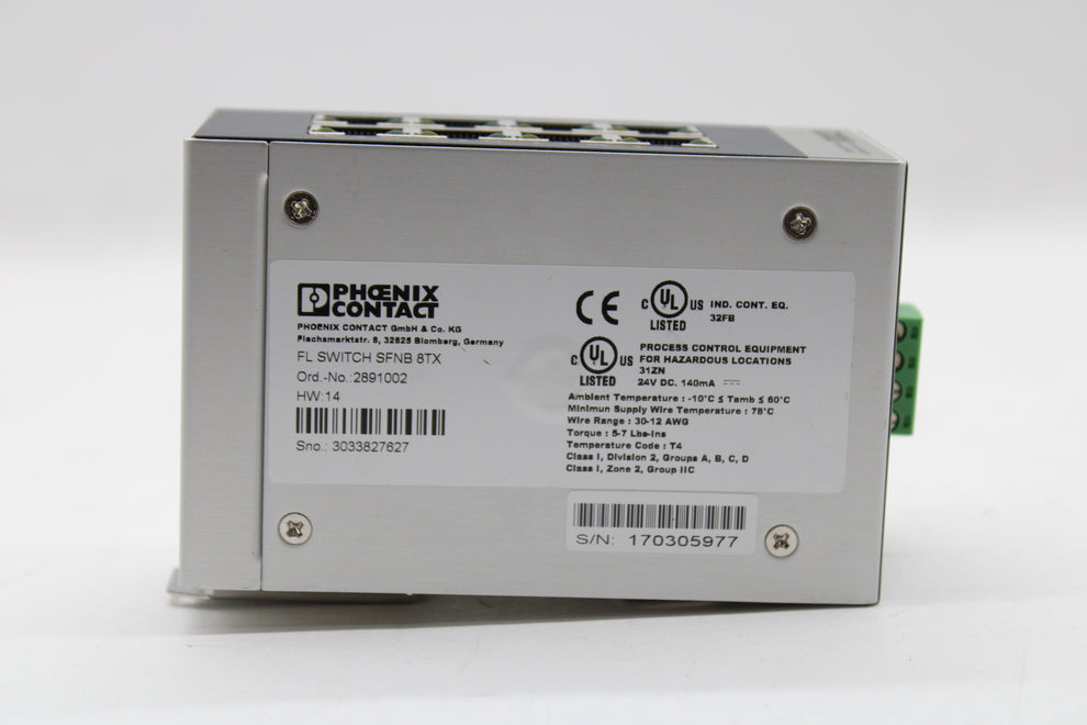 Phoenix Contact FL SWITCH SFNB 8TX Industrial Ethernet Switch 2891002 ...