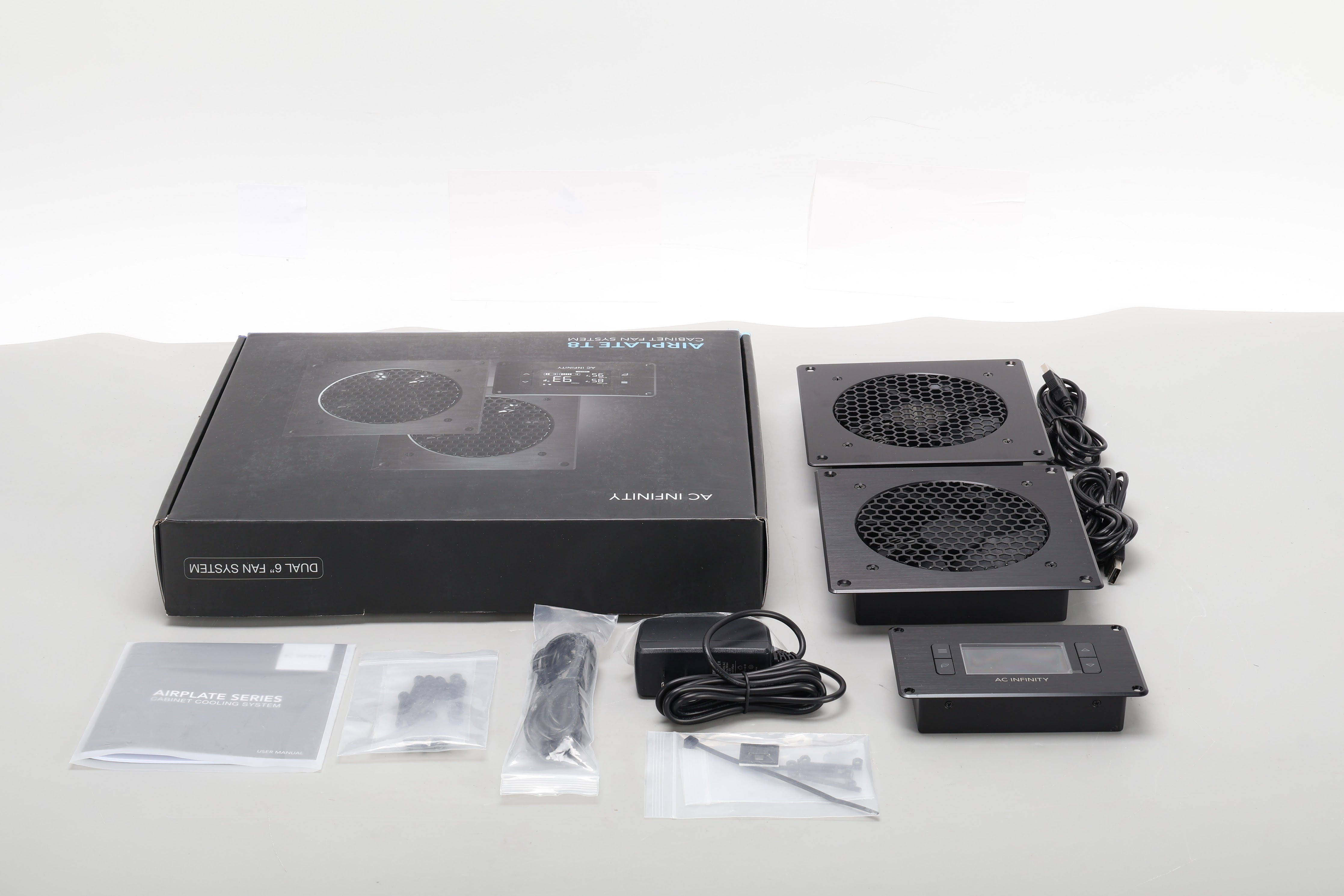 AC Infinity AI-APT8 AIRPLATE T8 Dual-Fan System With Box and Accessori ...