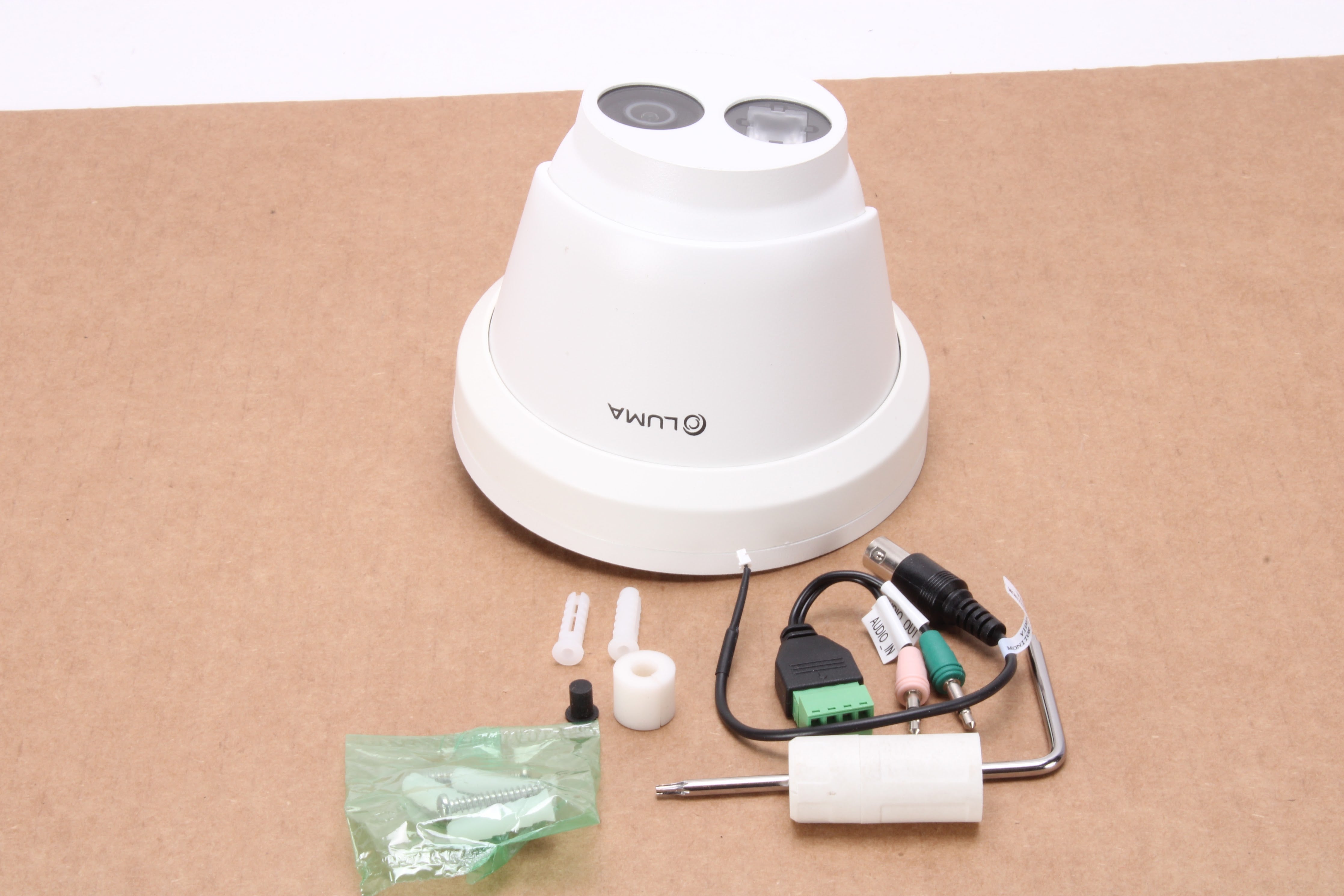 Luma LUM-310-TUR-IP-WH Turret IP Outdoor Camera With Audio Cable and H ...