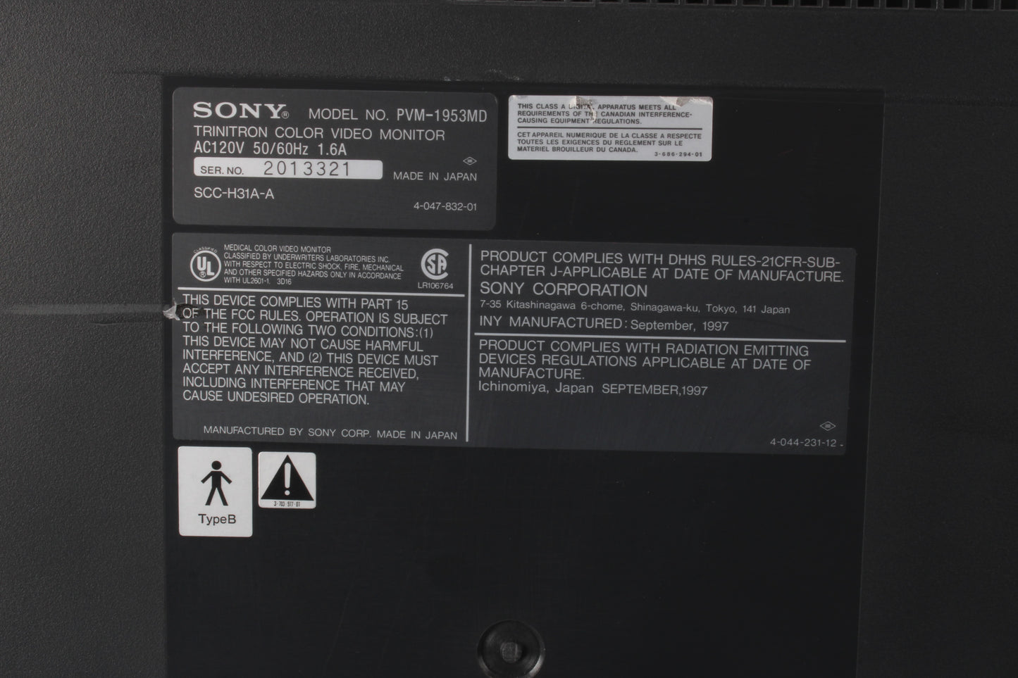 Sony HR Trinitron PVM-1953MD 19' Professional CRT Monitor – NTC Tech