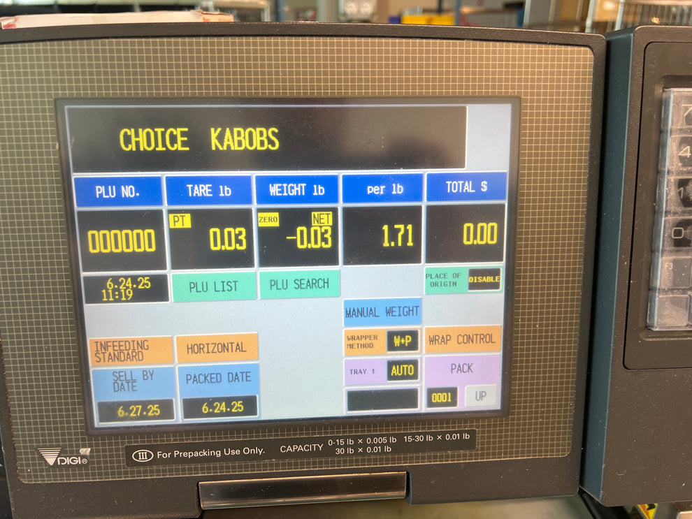 Teraoka Digi AW-4600 Weigh Label Machine Fully Automatic Meat Wrapping ...