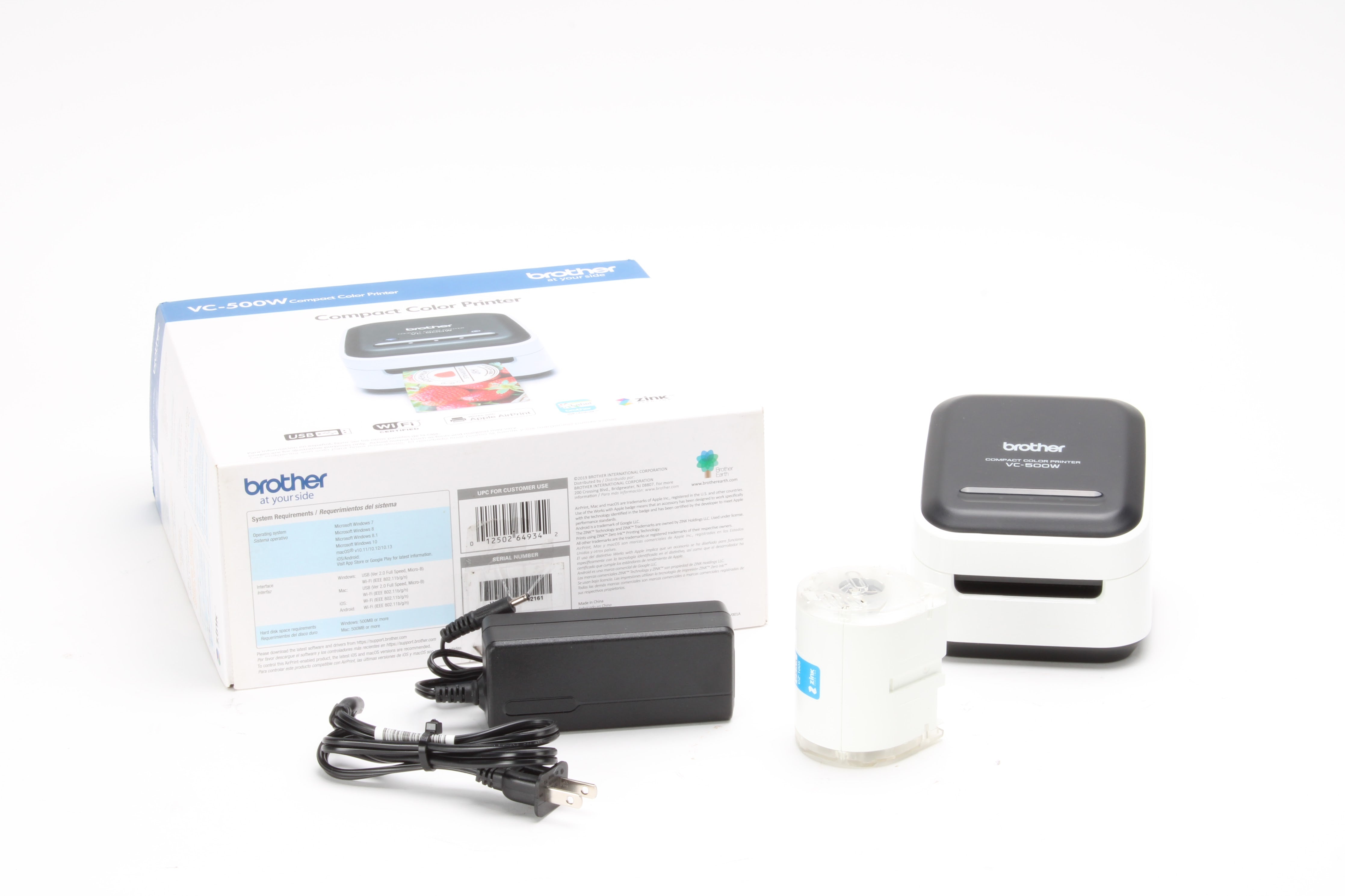 Brother VC-500w Compact Color Printer W/ Power Supply and Label Rolls ...