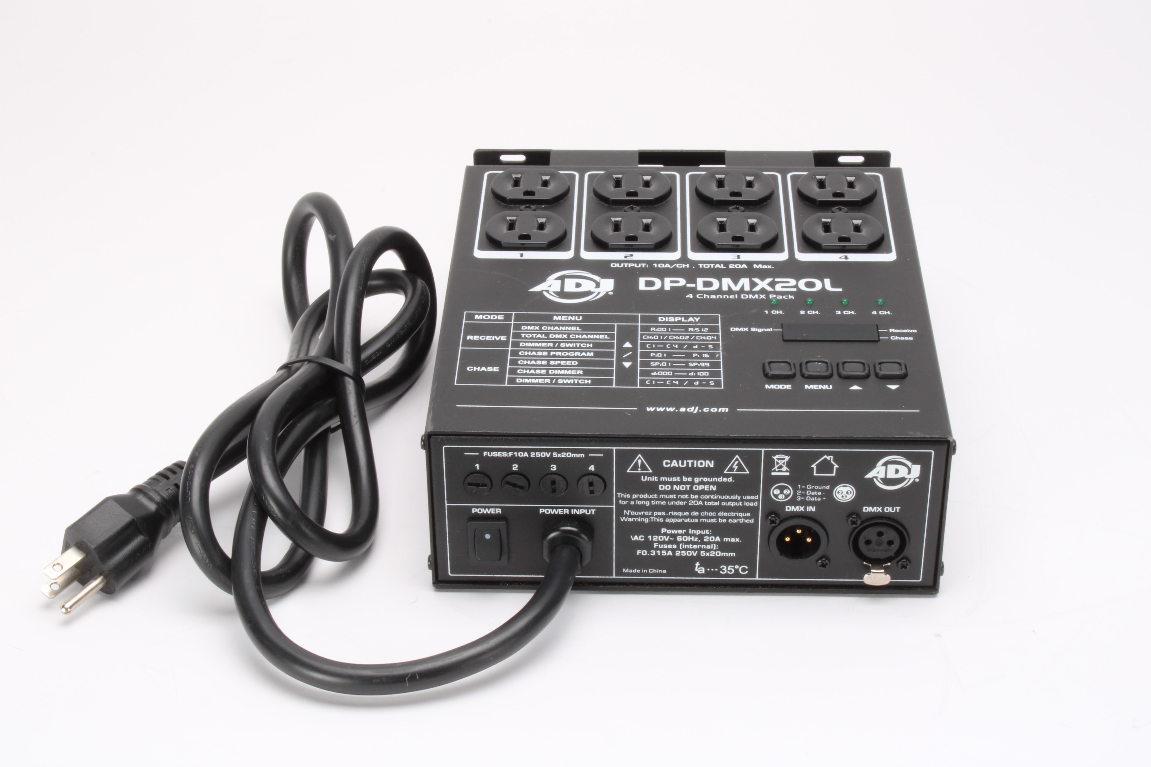 ADJ DP-DMX20L 4 Channel DMX Dimmer Pack – NTC Tech