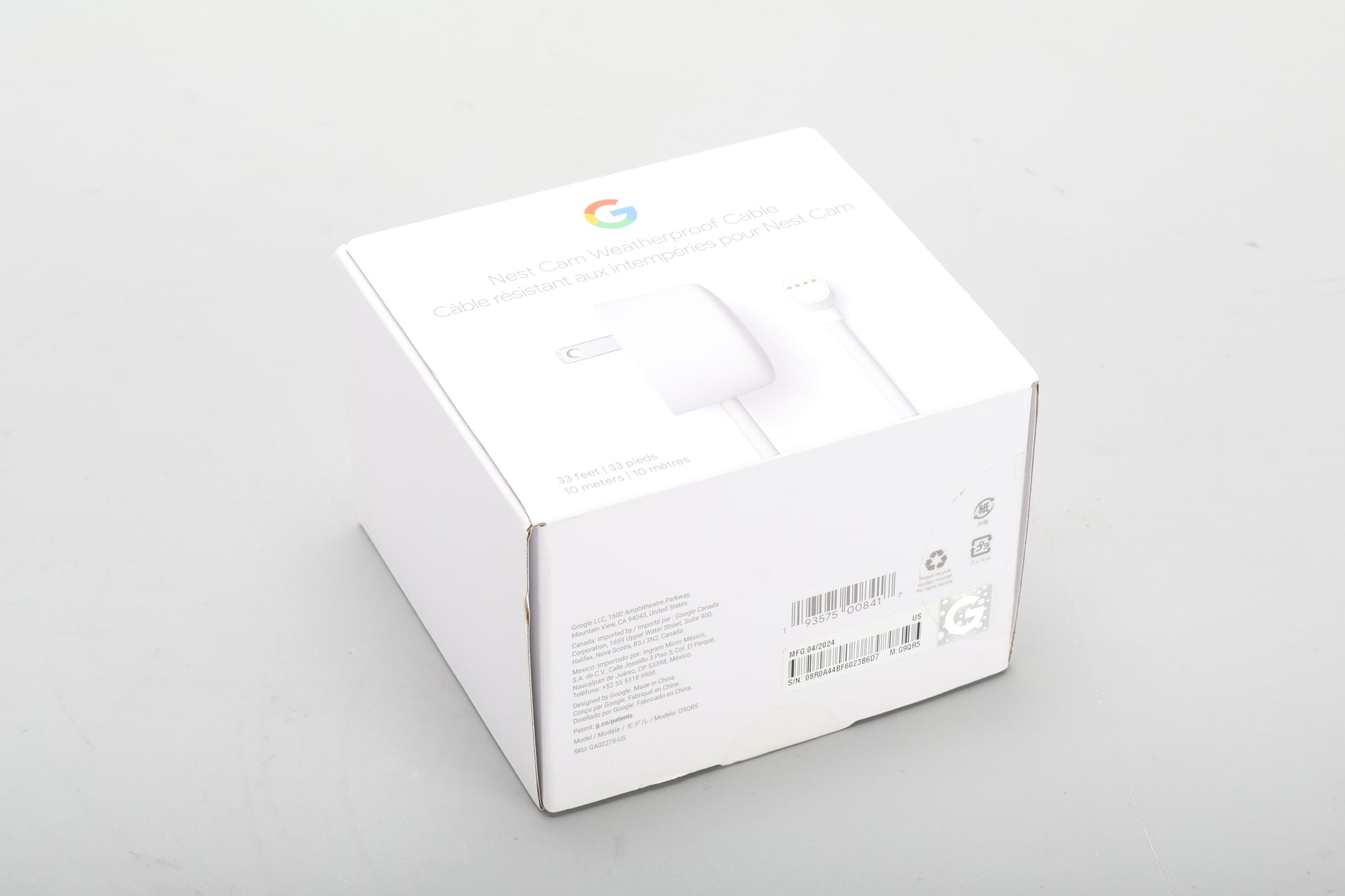 Google G9QR5 Nest Cam Battery Weatherproof Cable GA02278-US - New Open ...