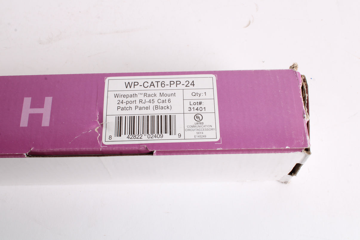 Wirepath WP-CAT6-PP-24 Rack Mount 24-Port RJ-45 CAT 6 Patch Panel 8428 ...