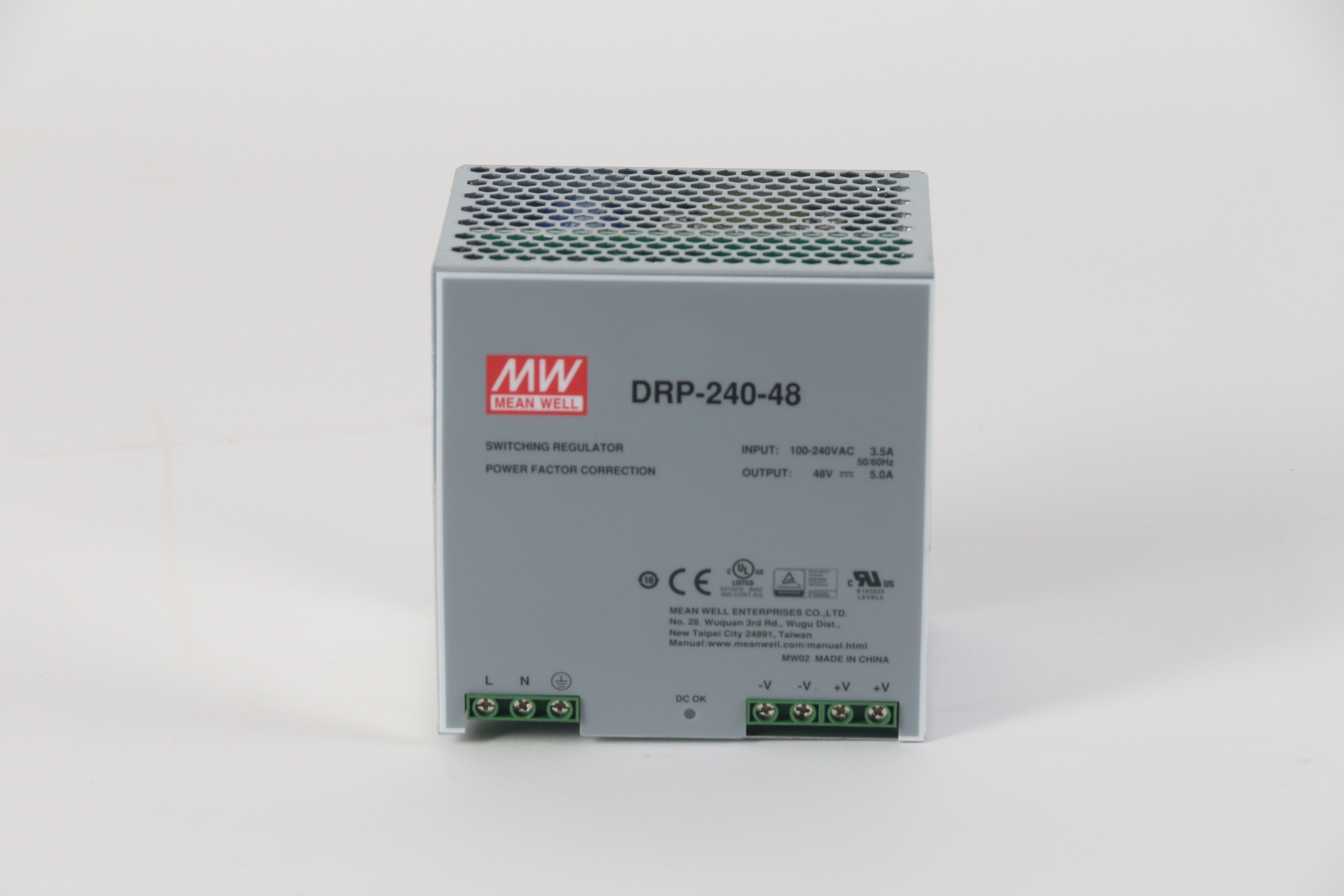 Mean Well DRP-240-48 AC to DC DIN-Rail Power Supply – NTC Tech