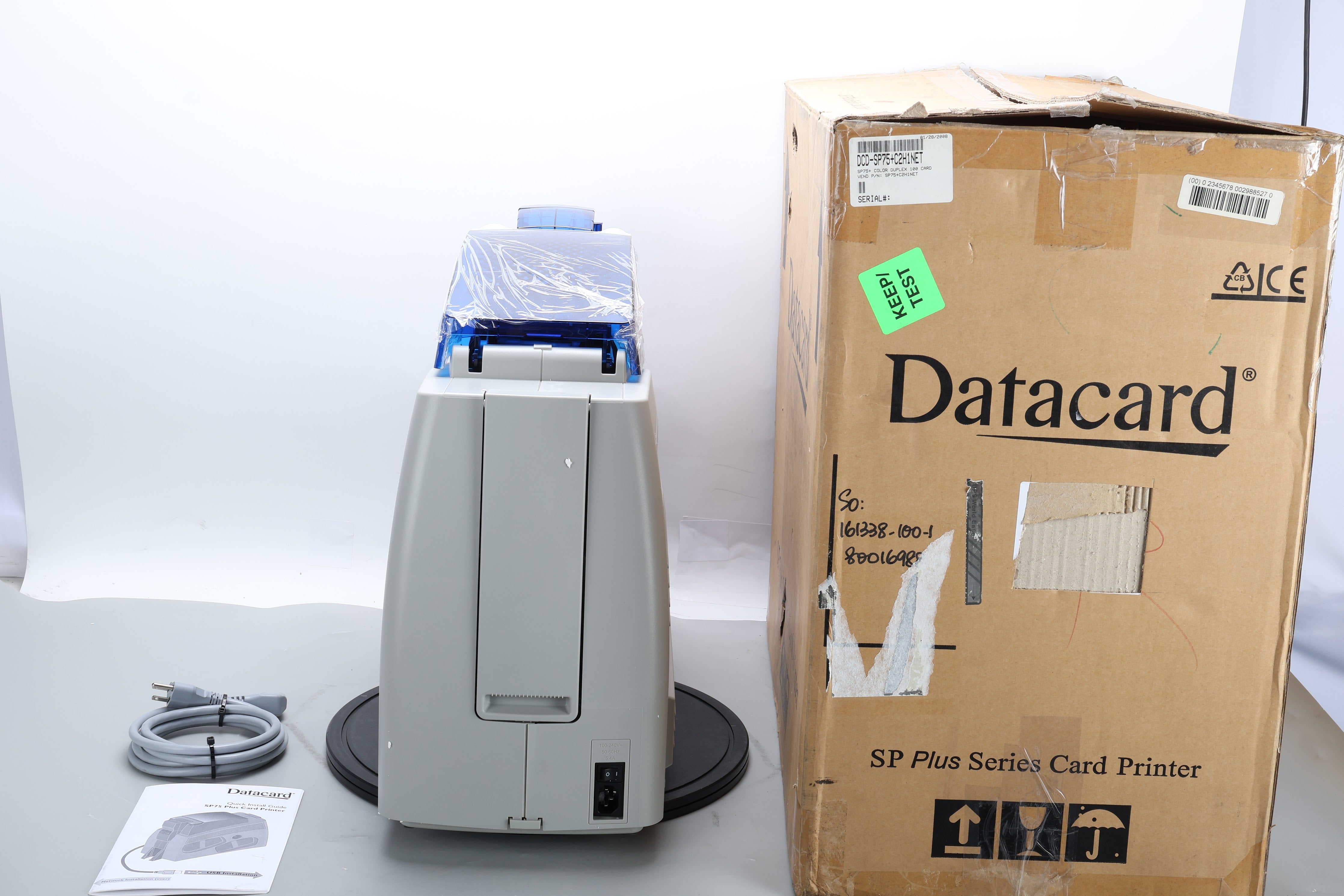 Datacard SP75 Plus ID Card Thermal Printer W/ Quick Install Guide AC P ...