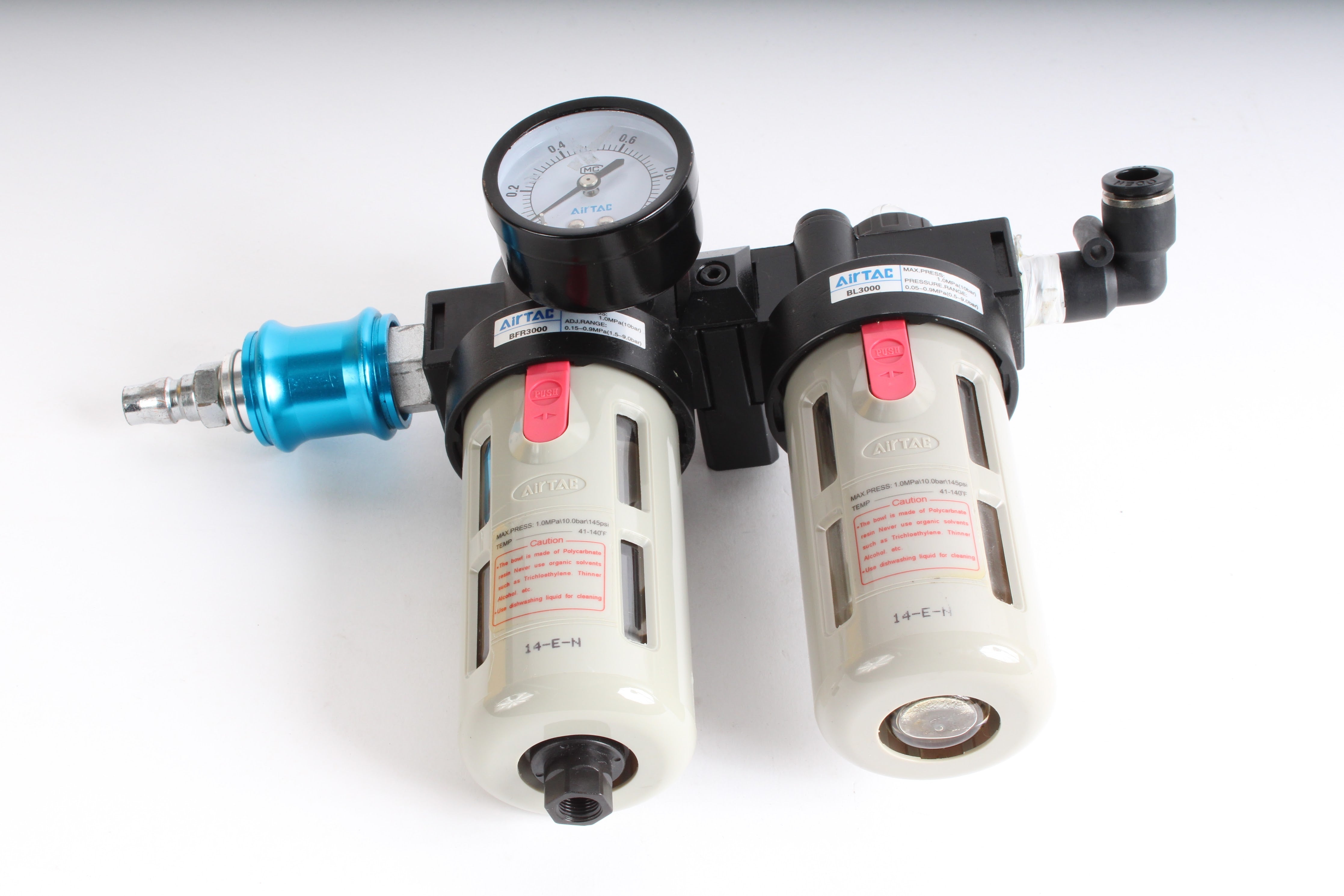 Airtac BFR4000 Air Filter Regulator / BL4000 Air Lubricator W/ Gauge ...