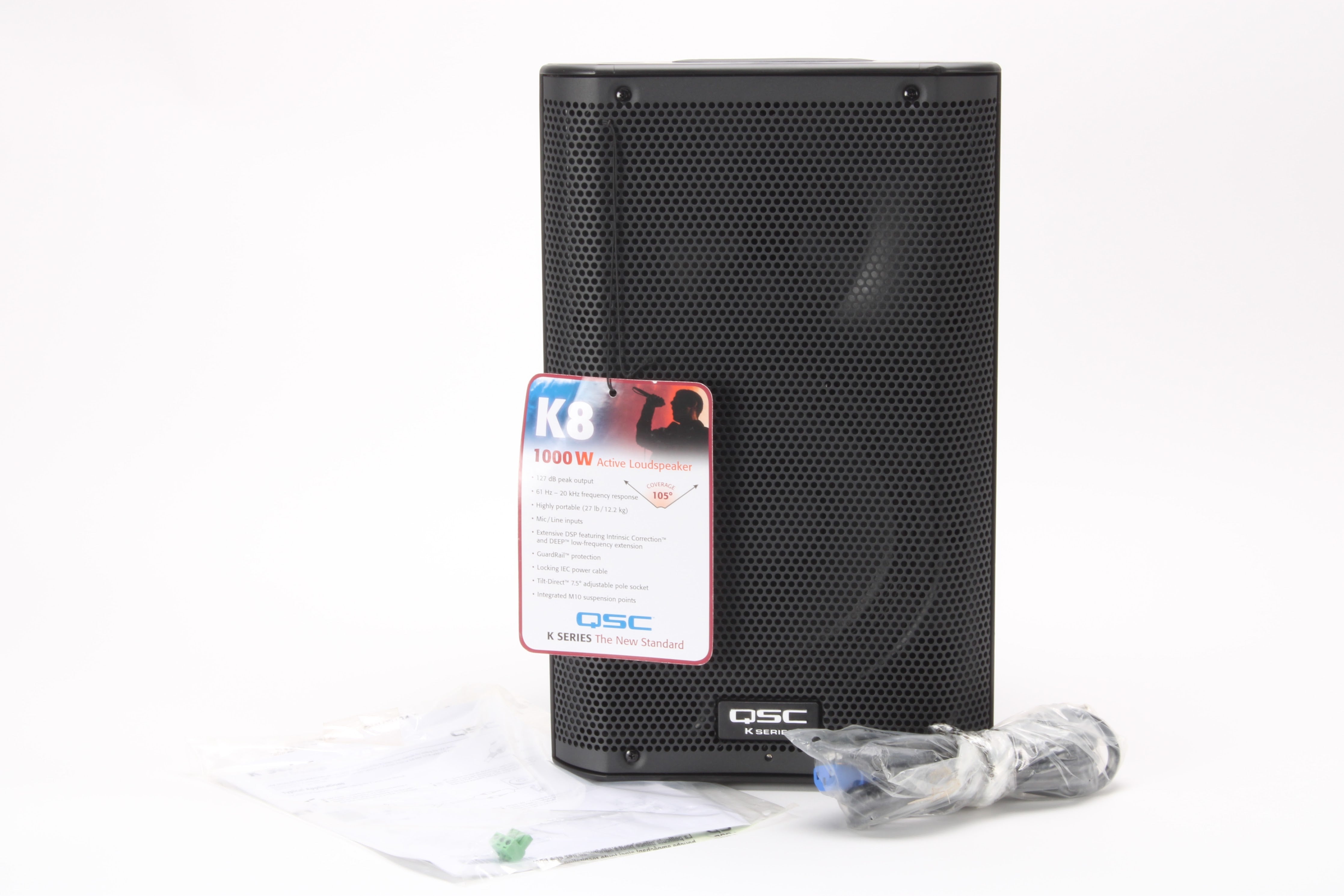 QSC K8 1KW 105° Powered Loudspeaker With Power Cable and 3POS Terminal ...