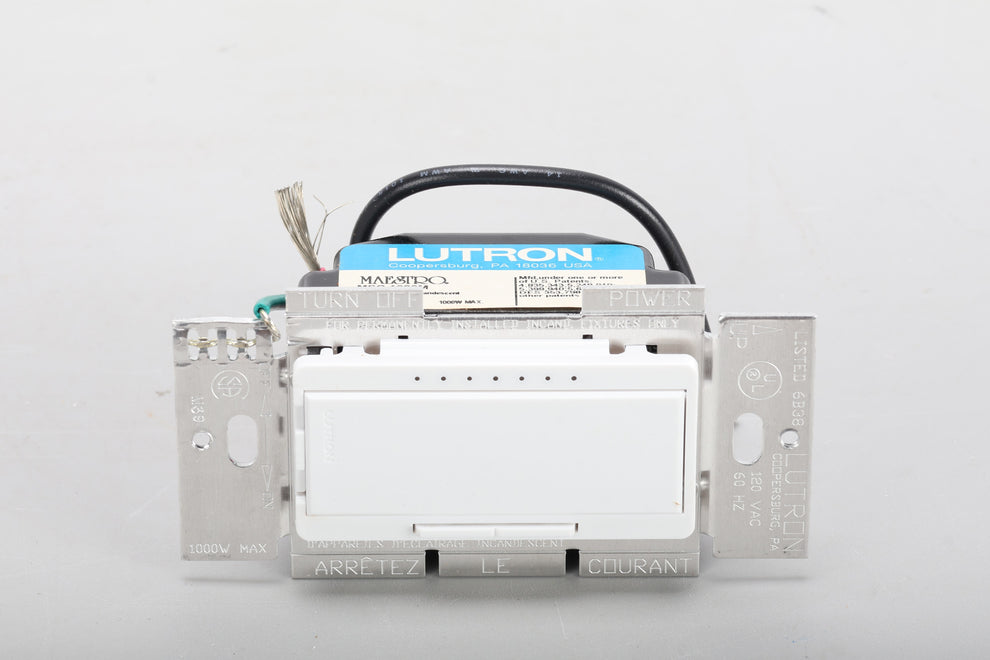 Lutron MSC-1000M-SW Dimmer, Single-Pole/3-Way, Smooth White With Acces ...
