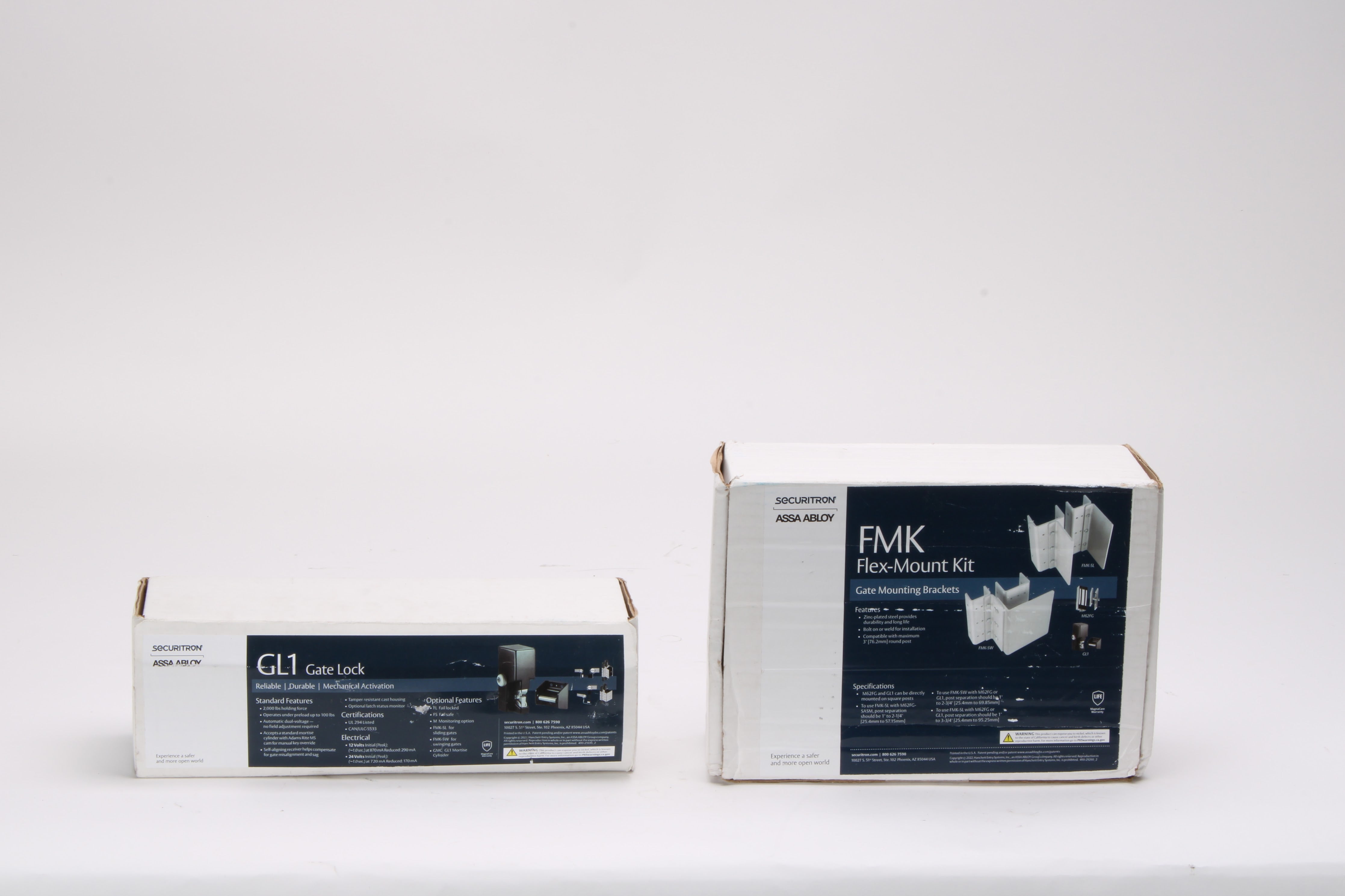 Securitron FMK-SW Flex Mount Bracket Kit Swinging Gate and GL1-FL Gate ...