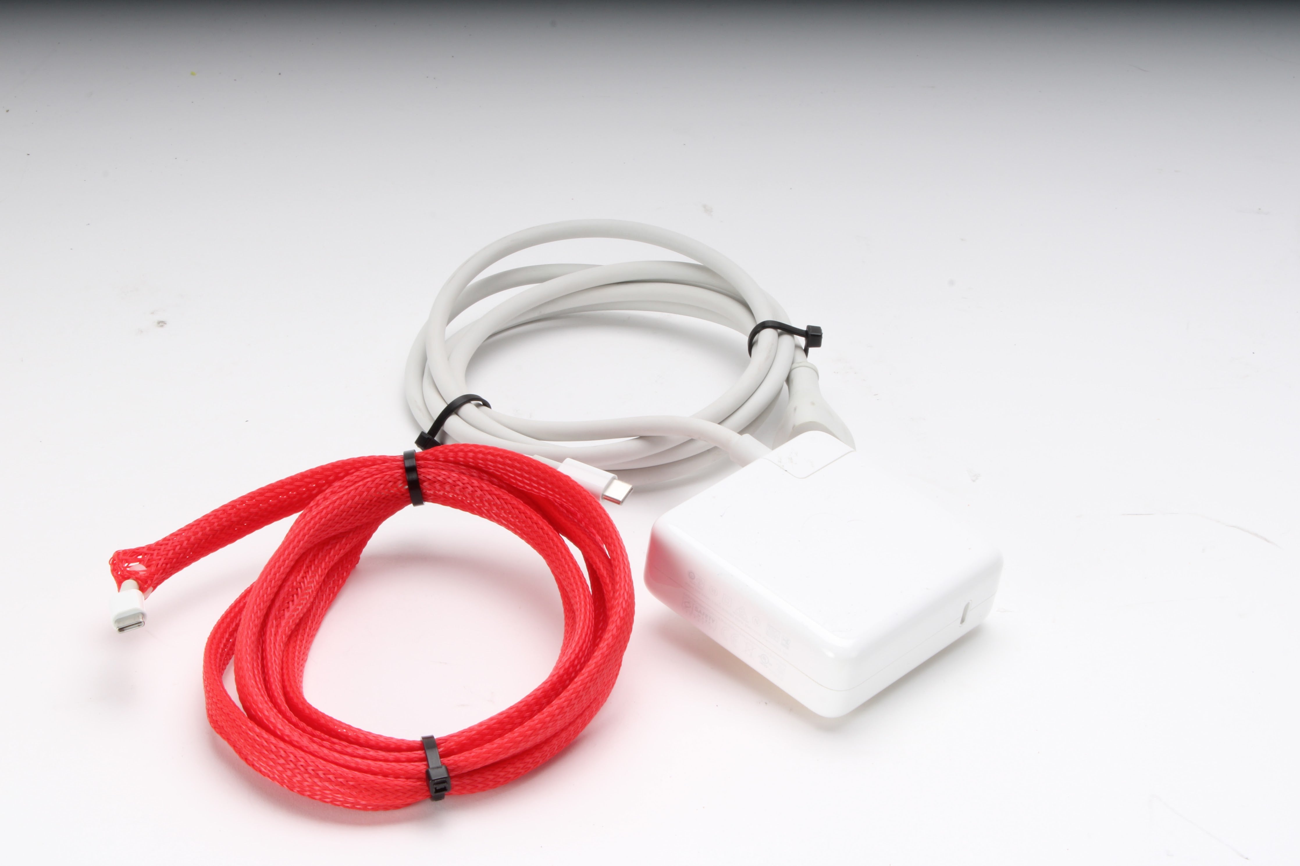 Apple A2166 96W USB-C Power Adapter w/ Extension & Red Braided USB-C C ...