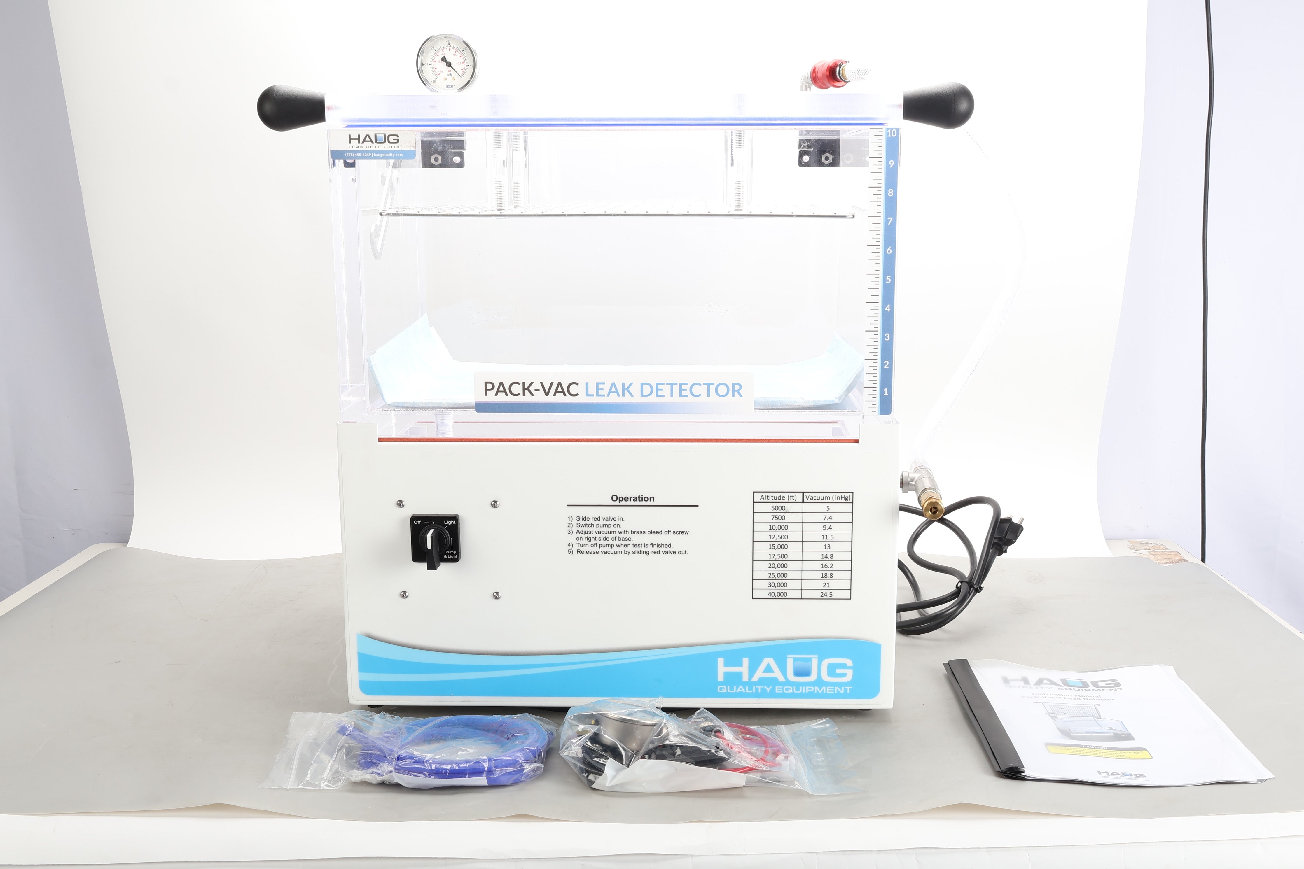 Haug PVEL181210 Pack-Vac Leak Detector 18" x 12" x 10" With Accessorie ...