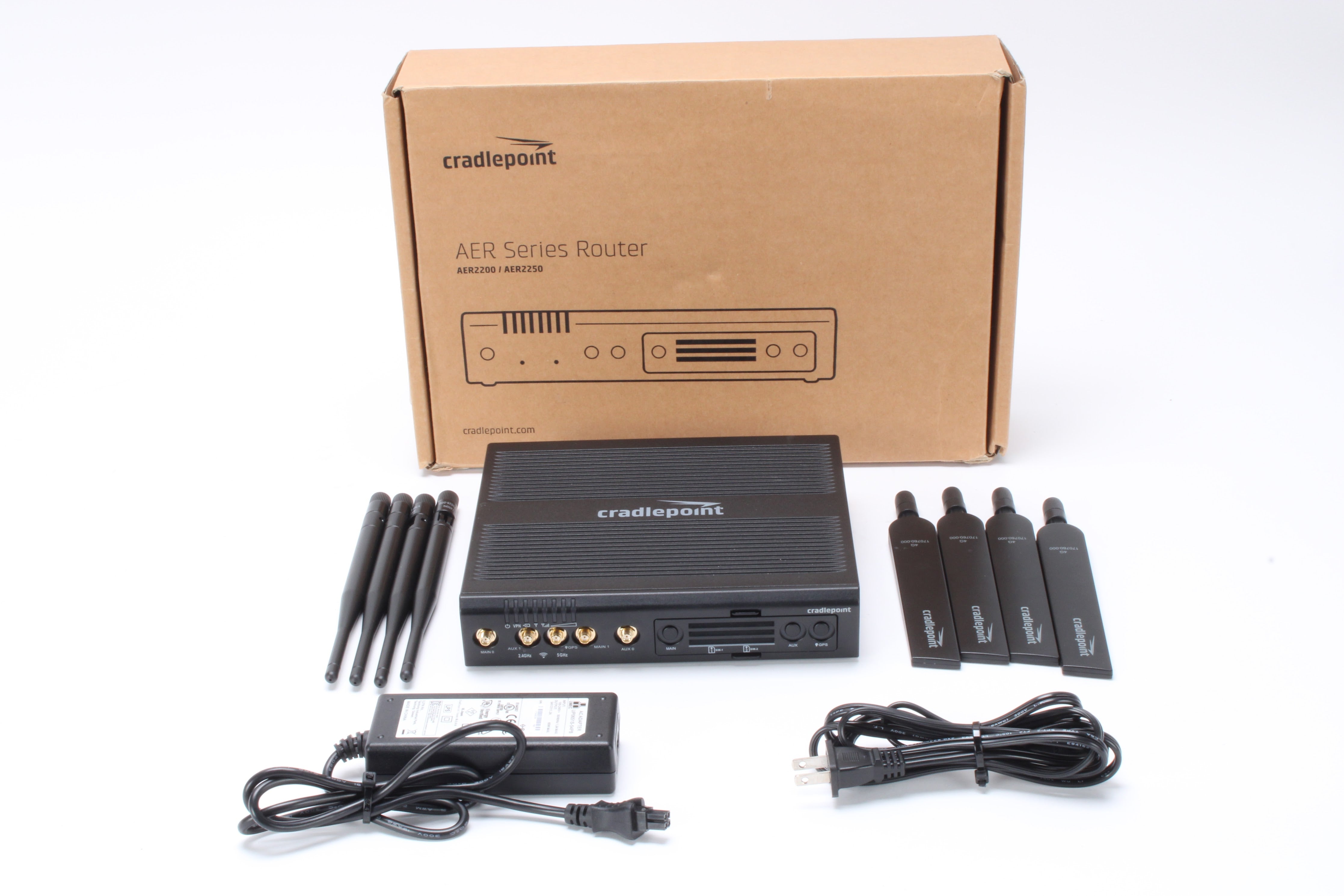 Cradlepoint AER2200-1200M-B Series Router W/ Power Supply and Accessor ...
