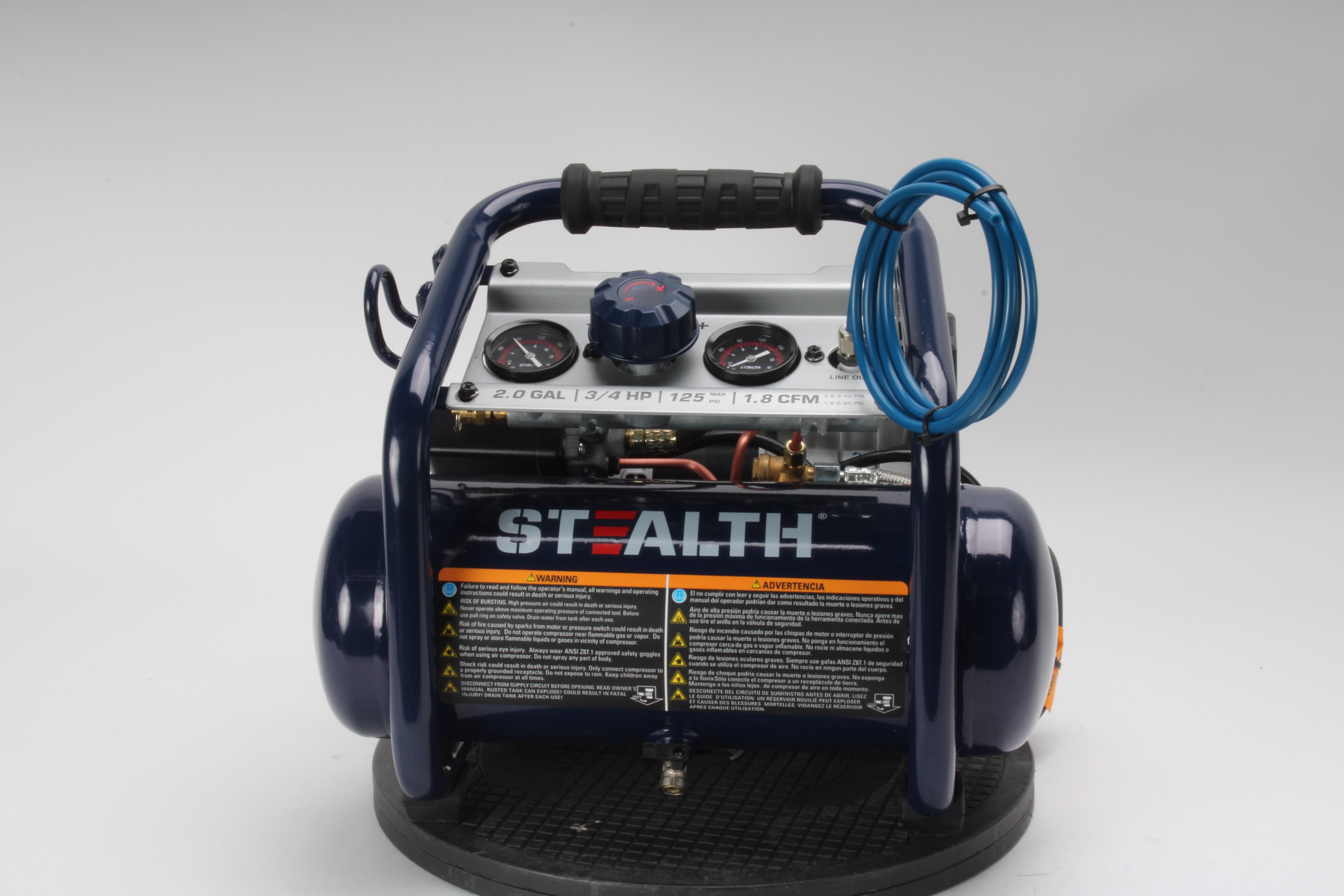 Stealth 3301881 Air Compressor 2 Gal 3/4HP 125 Max PSI 1.8CFM – NTC Tech