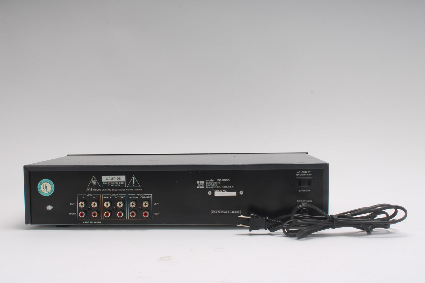 BSR EQ-3000 Stereo Frequency Equalizer / Spectrum Analyzer - Fair Cond ...