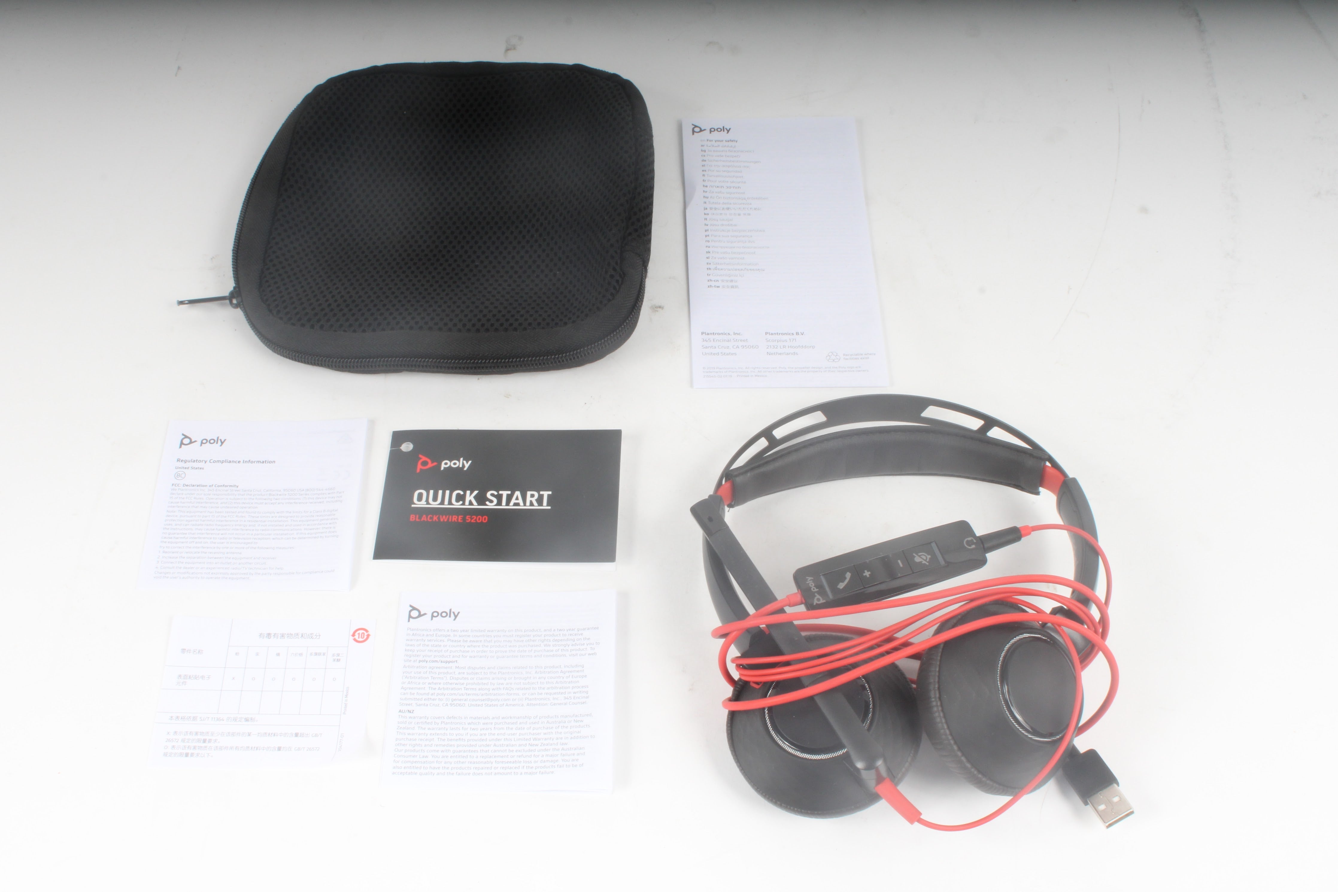 Poly Blackwire Headset 5220 USB-A Headset Plantronics - Wired / Dual E ...