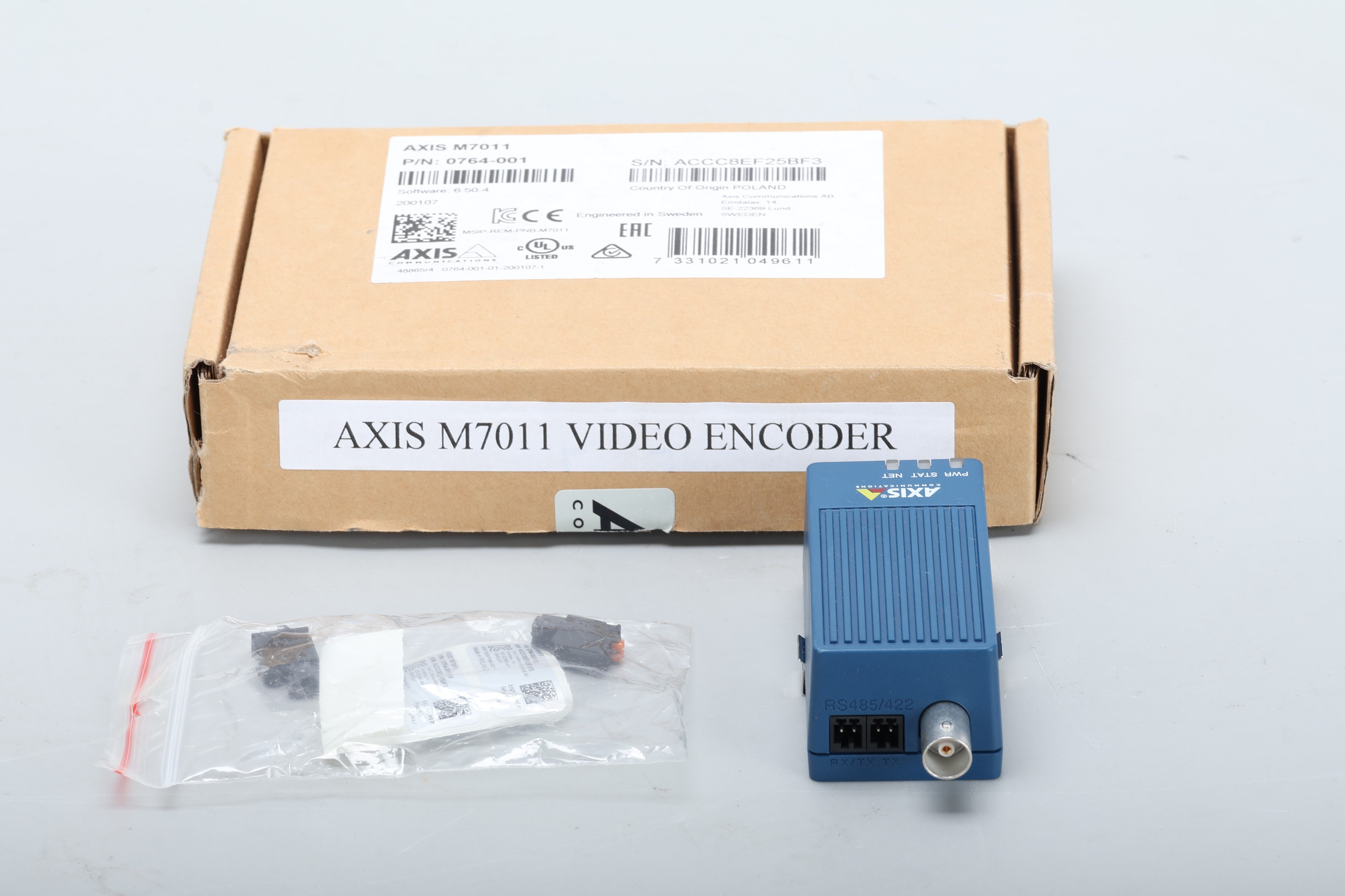 Axis Communications M7011 1-Channel Video Encoder 0764-001-01 With Con ...
