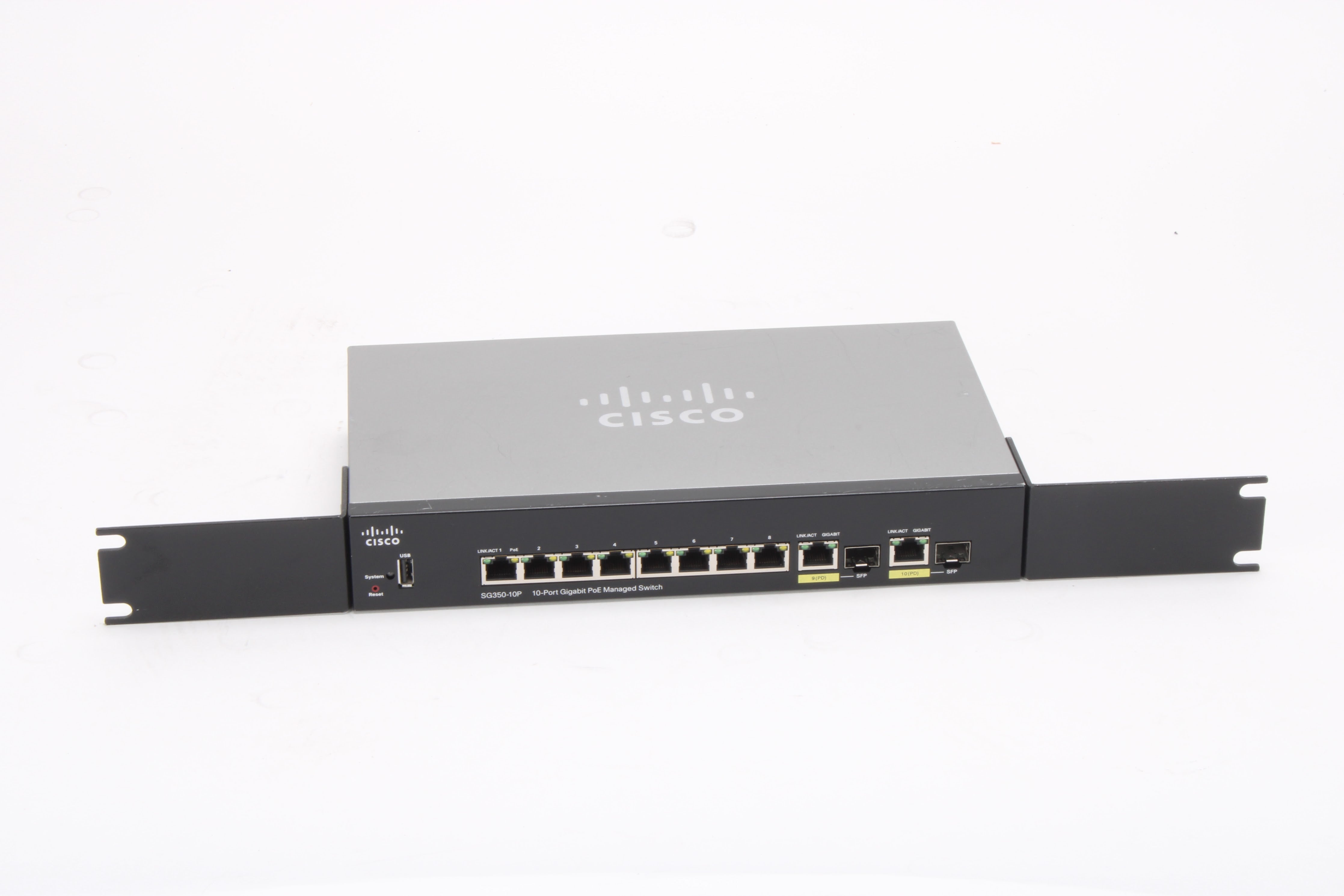 Cisco Systems SG350-10P Gigabit PoE Managed Switch SG350-10P-K9 With R ...