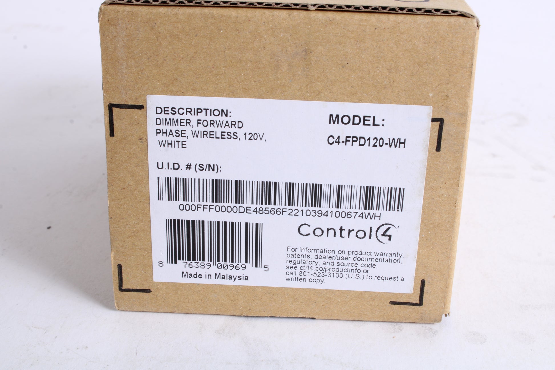 Control4 120V Forward Phase Dimmer C4-FPD120-WH - No Switch / Toggle C ...