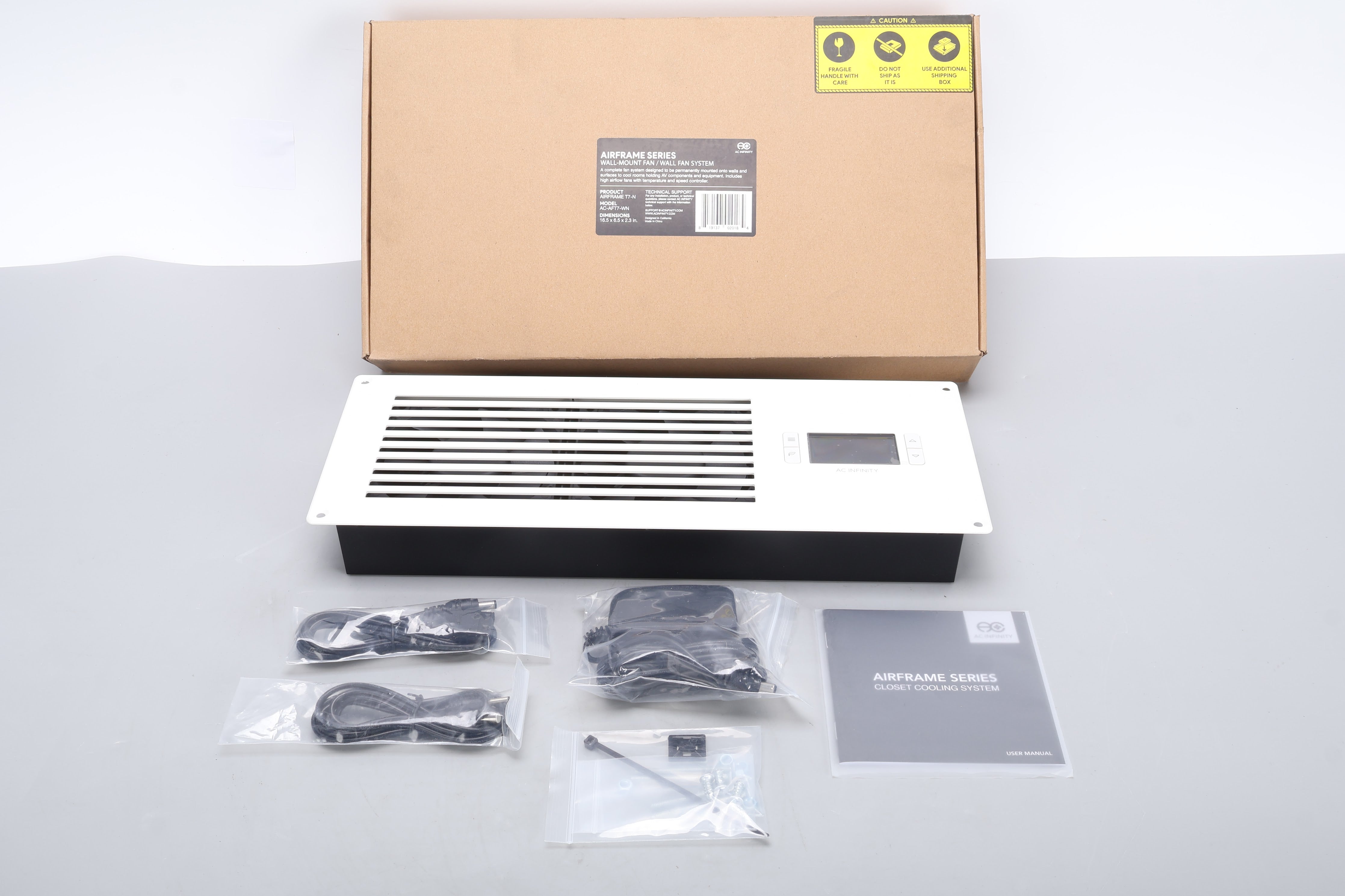 AC Infinity AC-AFT7-WN Wall Mount Cooling Fan With Power Supply and Ac ...