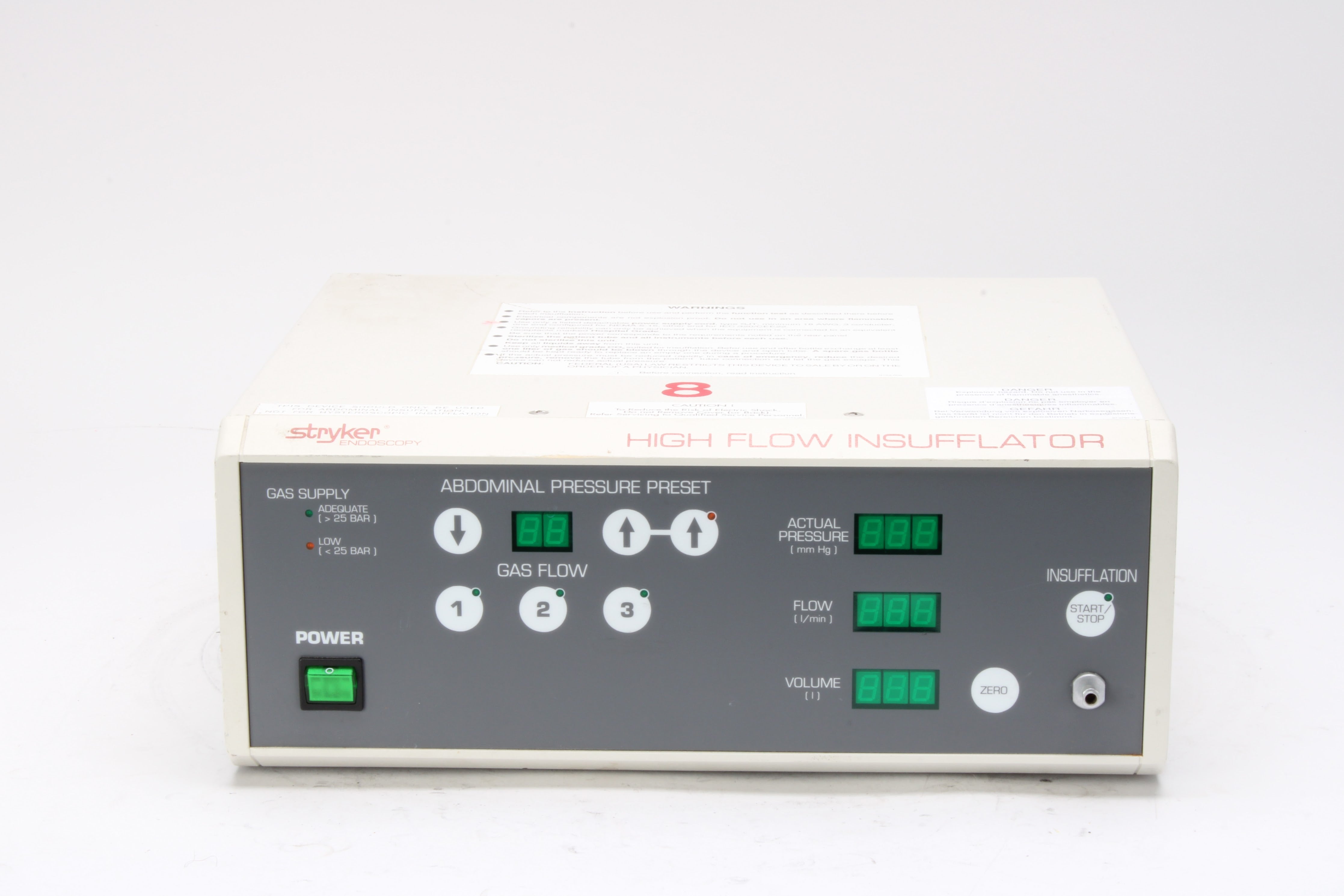 Stryker Endoscopy 0620-030-200 High Flow Insufflator – NTC Tech