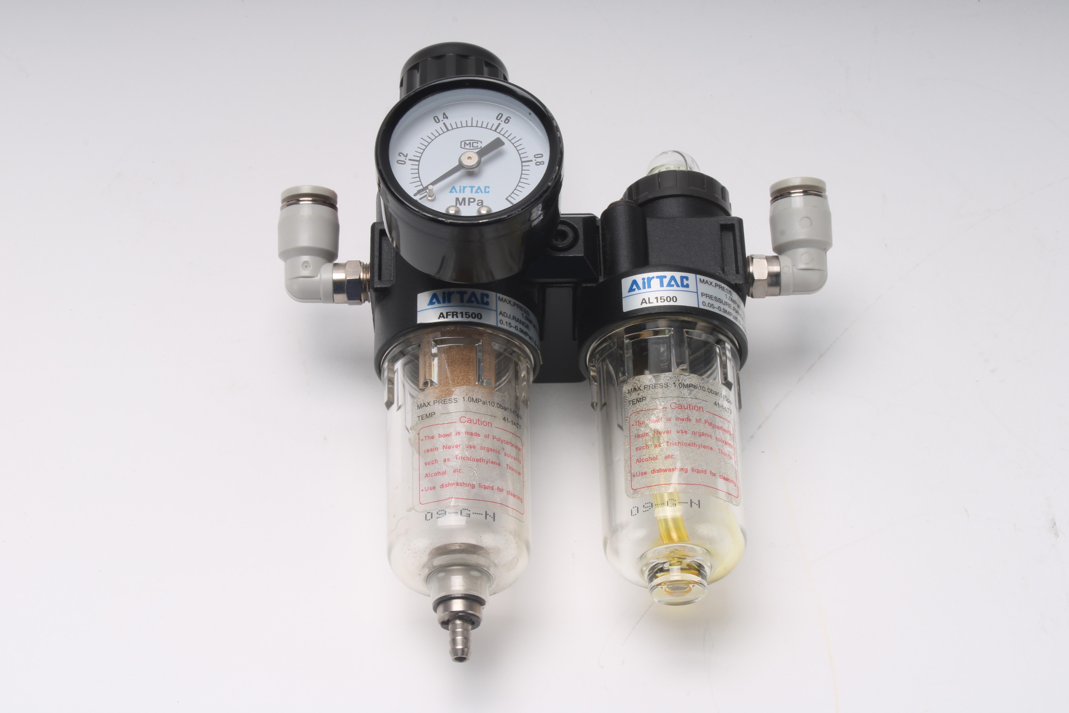 Airtac AFR1500 Filter Regulator With AL1500 Lubricator – NTC Tech