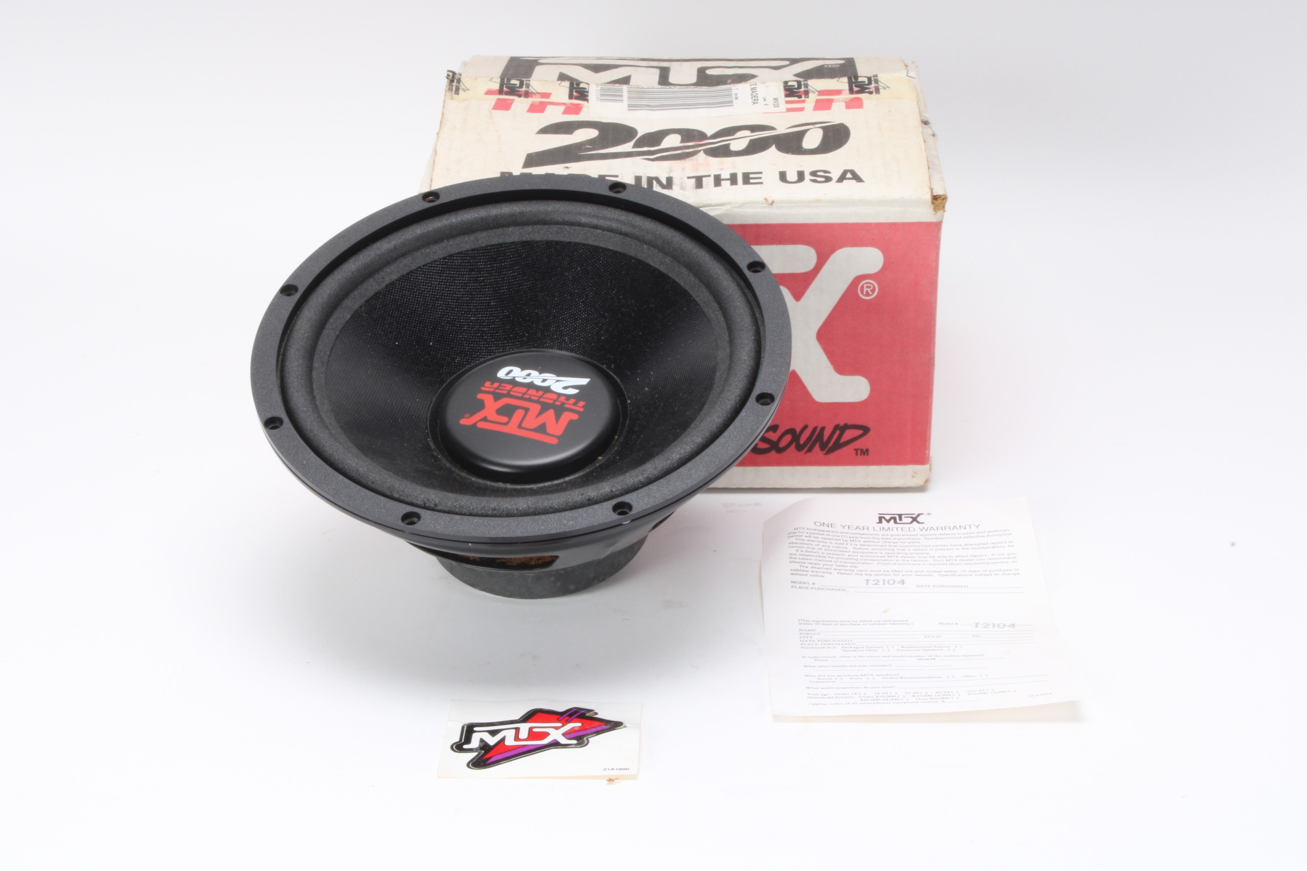 MTX Thunder 2000 T2104 10" High Performance Subwoofer 400W 4/8 ohm New ...