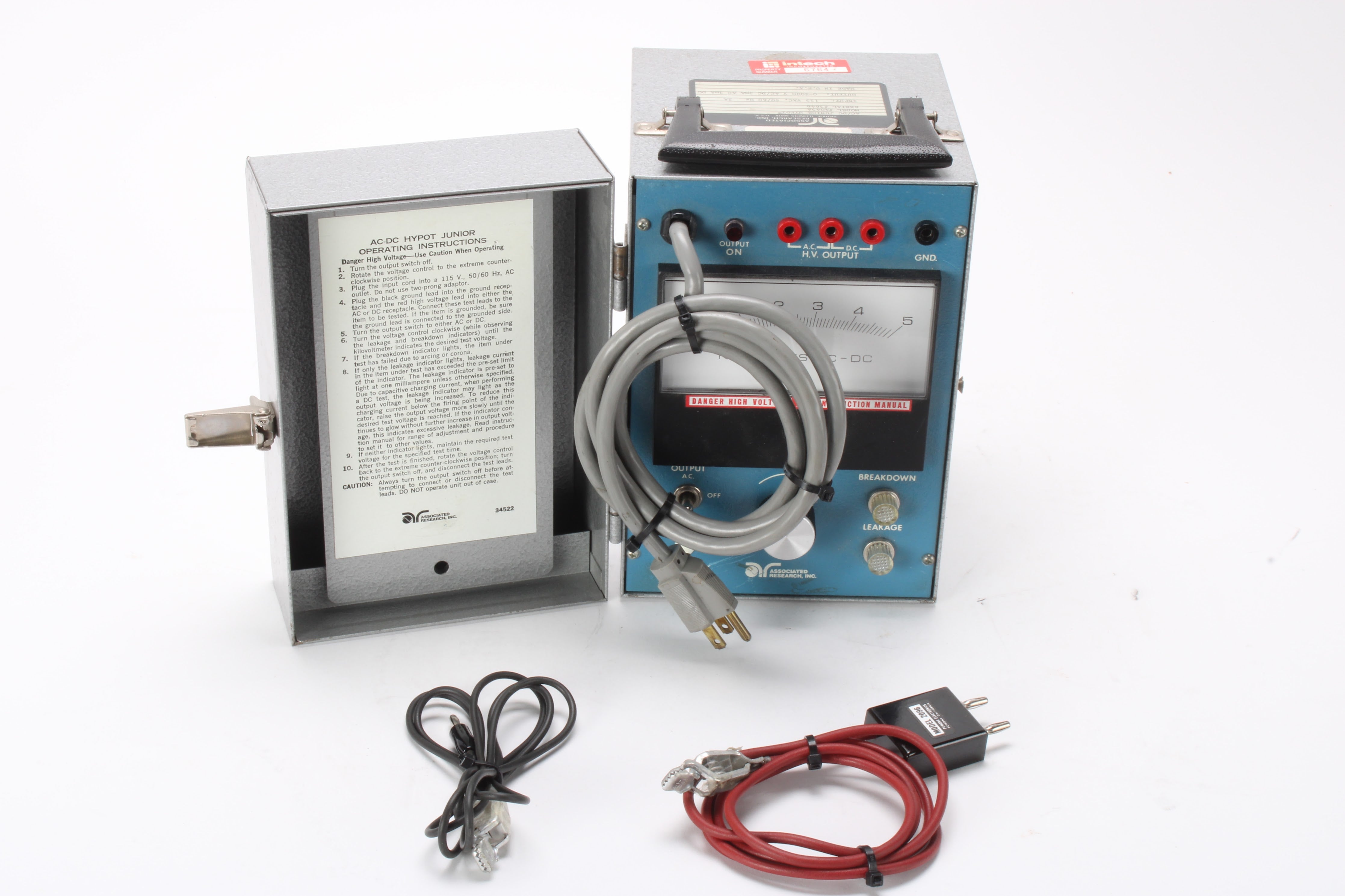Associated Research 4045A AC/DC Junior Hypot With Test and Ground Lead ...