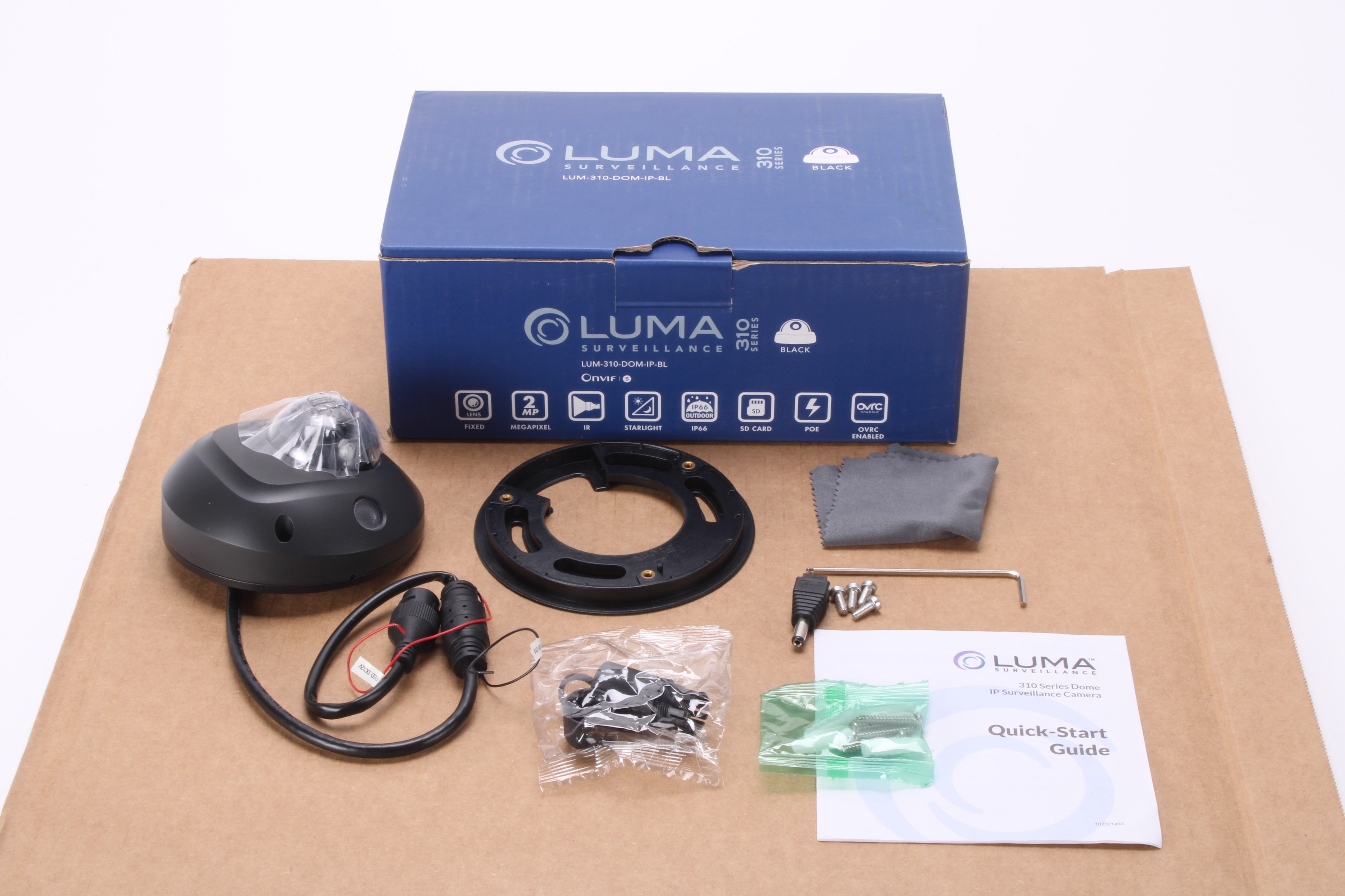 Luma LUM-310-DOM-IP-BL Dome IP Outdoor Camera With Power Input Adapter ...
