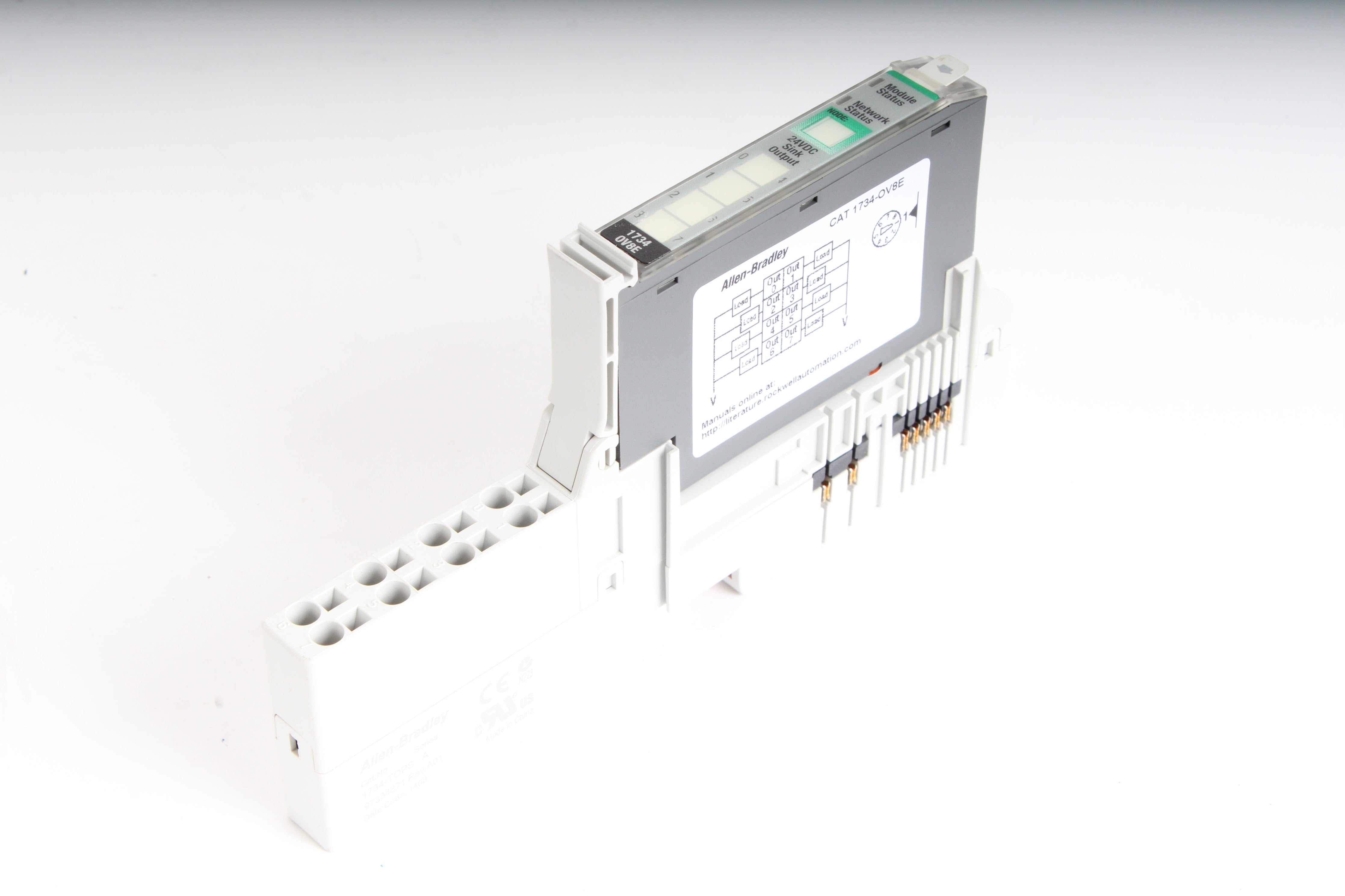 Allen-Bradley 1734-OV8E PLC Module With 1743-Tops Series A Mounting Ba ...