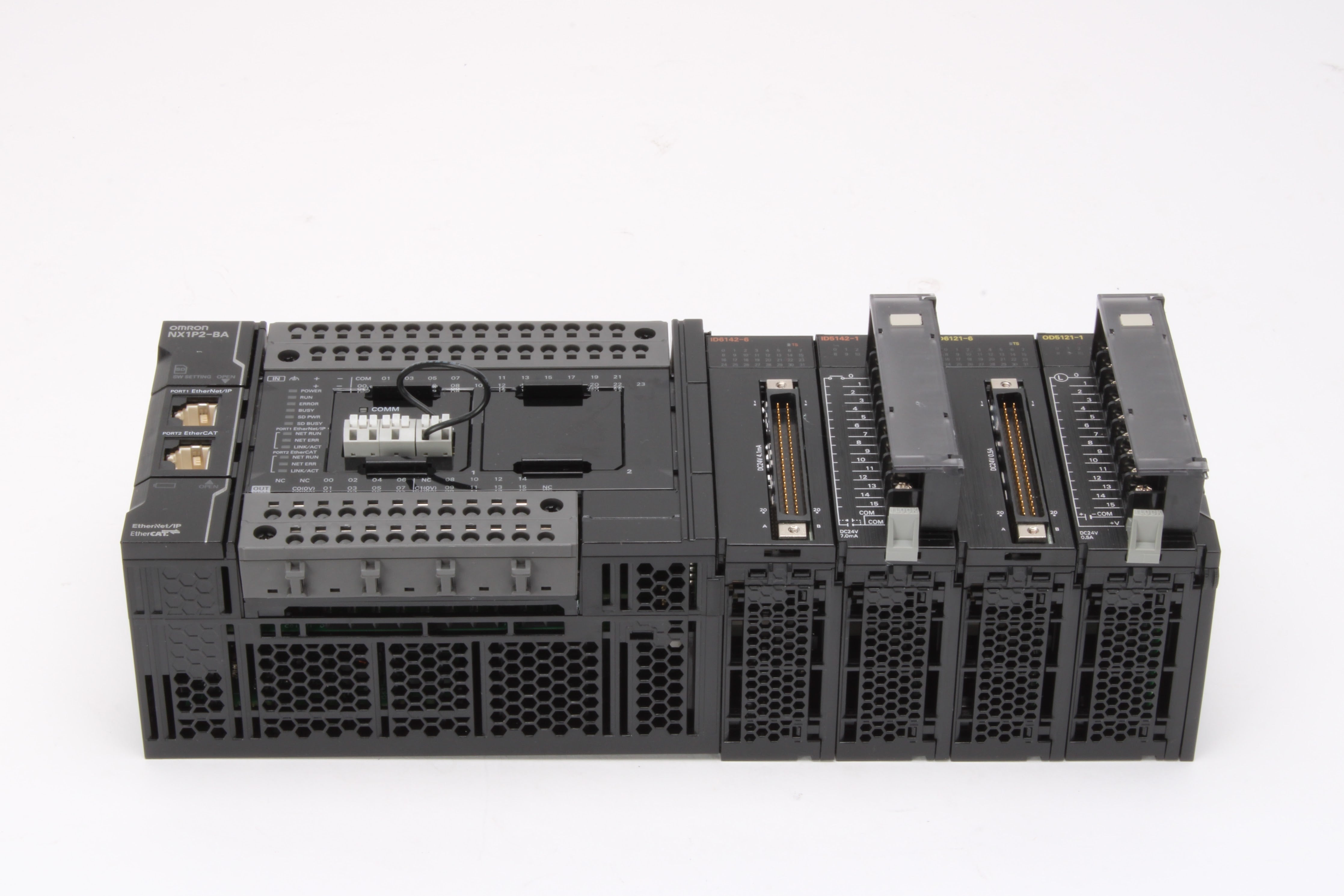 Omron NX1P2-BA CPU Unit NX1P2-1140DT-BA With Digital I/O Units & End P ...