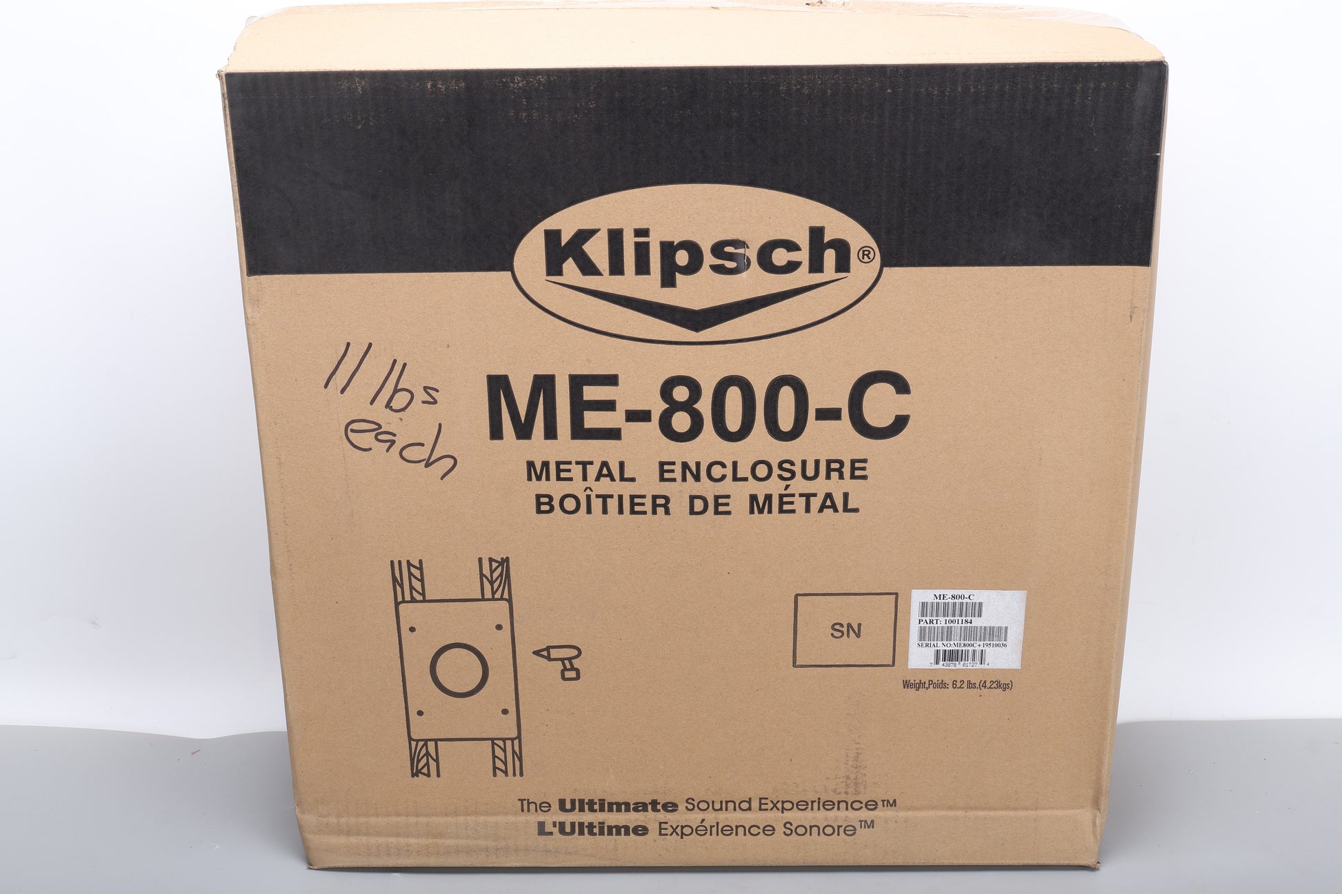Klipsch ME-800-C Metal Enclosure for Reference Series 8" In-Ceiling Sp ...