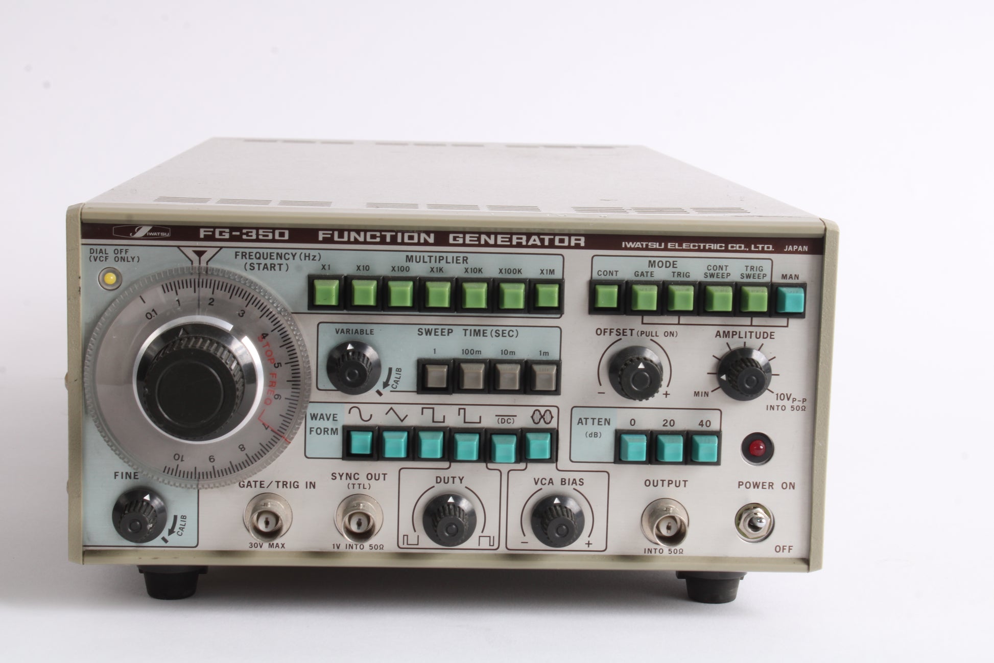 Iwatsu FG-350 Function Generator Wide Bandwidth 0.1Hz-10MHz / 6 Wavefo ...