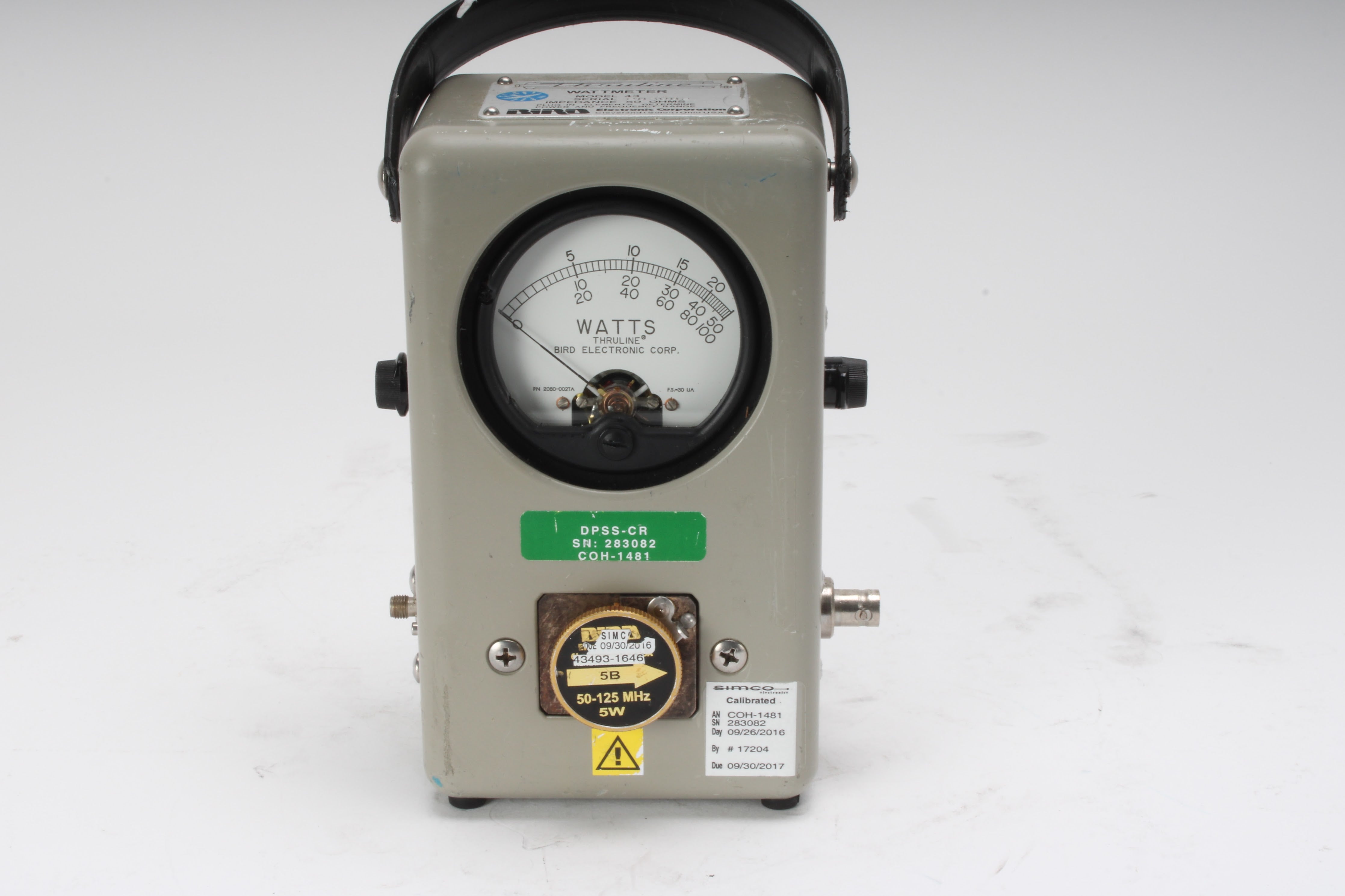 Bird 43 Thruline Watt Meter With 5B 50-125MHz 5W Plug-In and SMA/BNC P ...