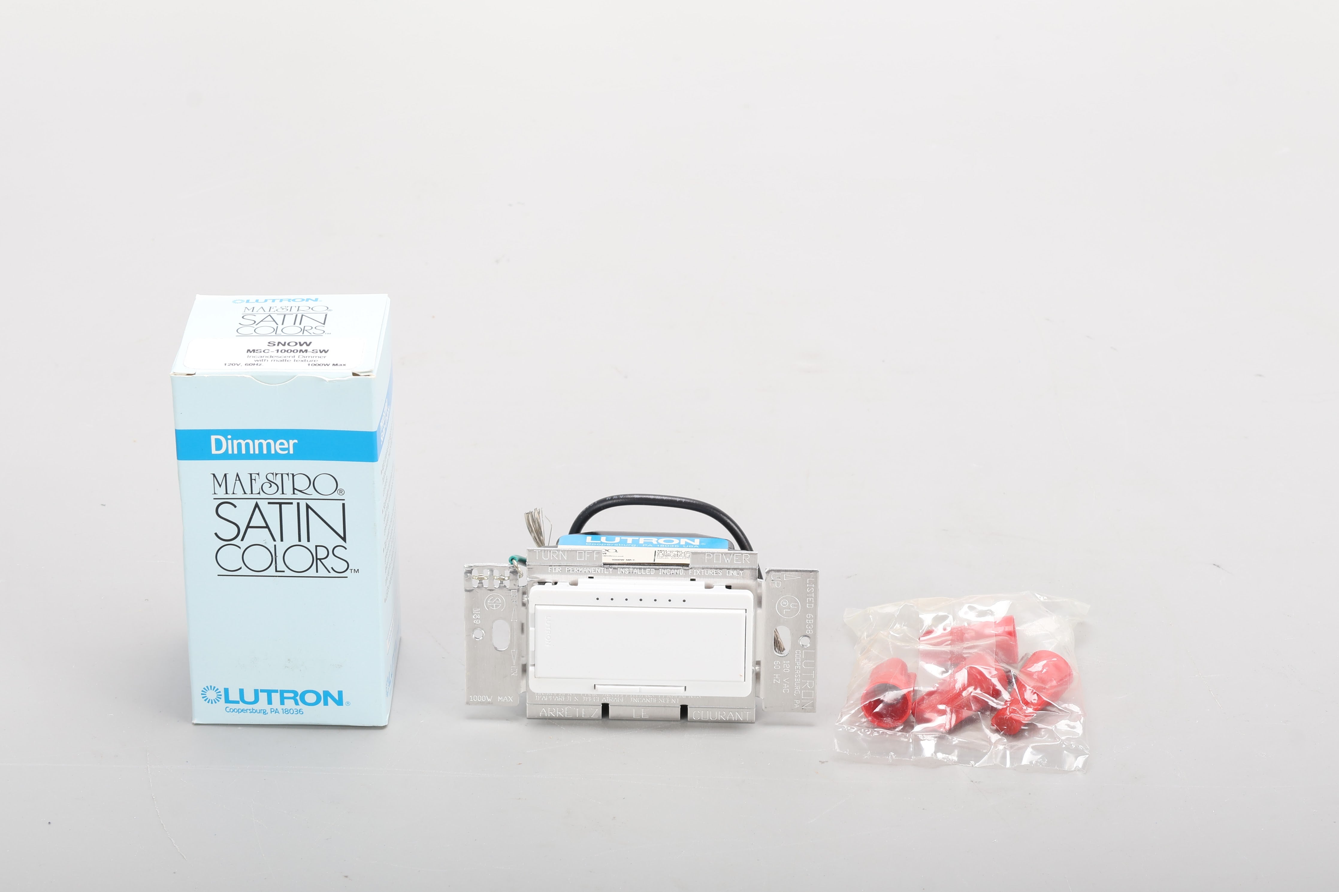 Lutron MSC-1000M-SW Dimmer, Single-Pole/3-Way, Smooth White With Acces ...