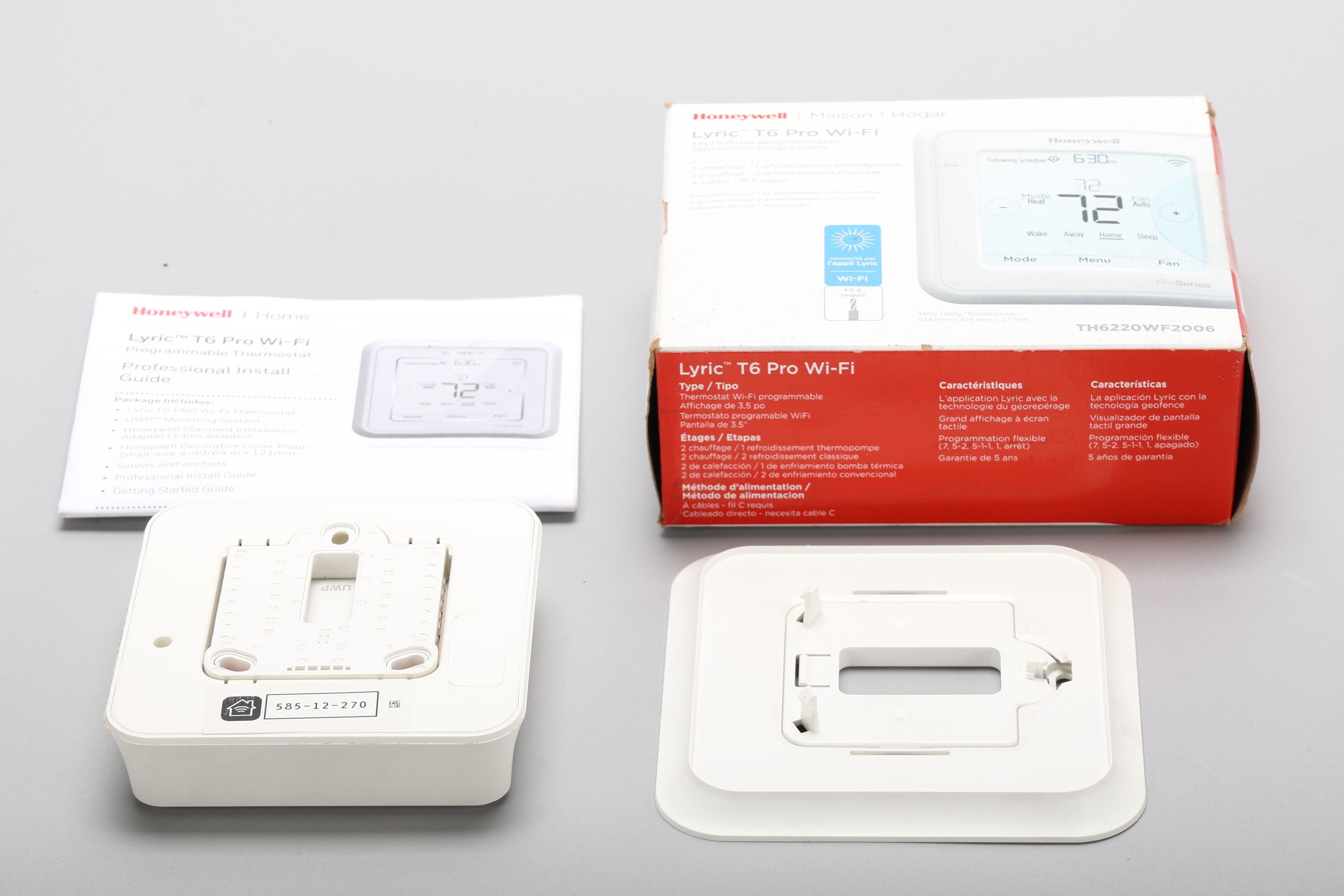 Honeywell T6 Pro TH6220WF2006 Wi-Fi Programmable Thermostat 3.5" Displ ...