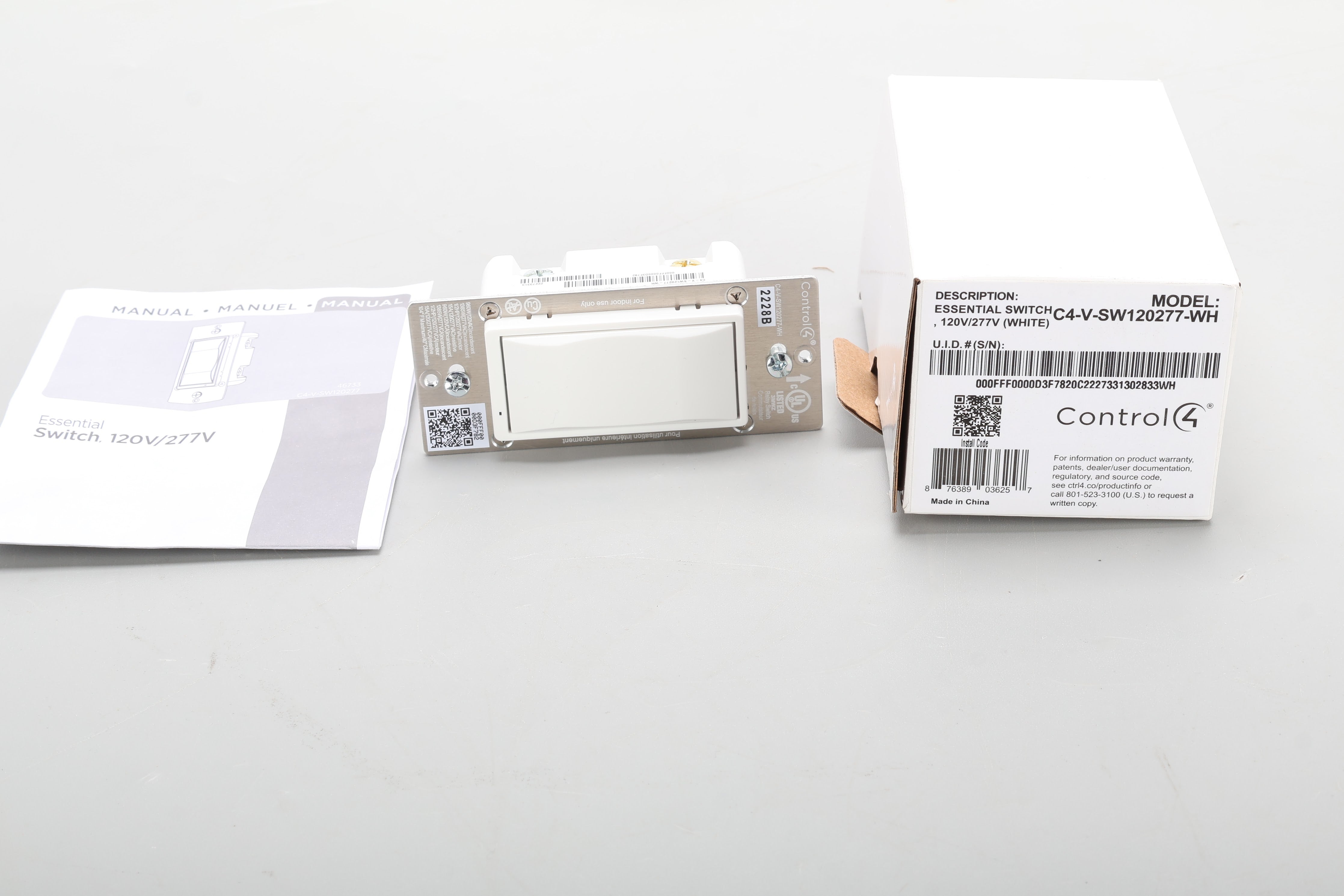 Control4 C4‑SW120277 Wireless In‑Wall Smart Switch 120/277 V White -Ne ...