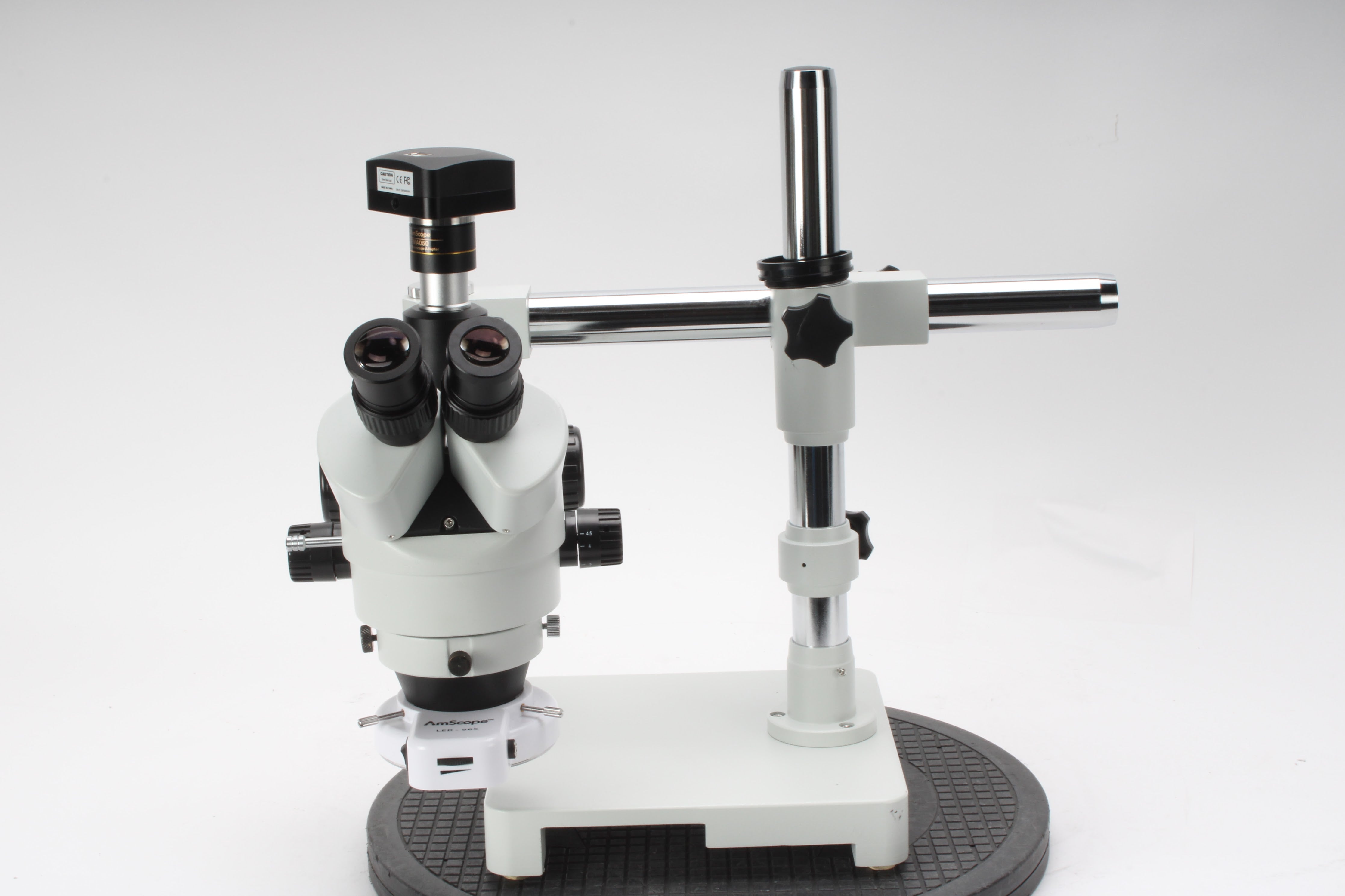 AmScope SM-3 Trinocular Stereo Microscope 7X-45X With 56 LED Light & 5 ...